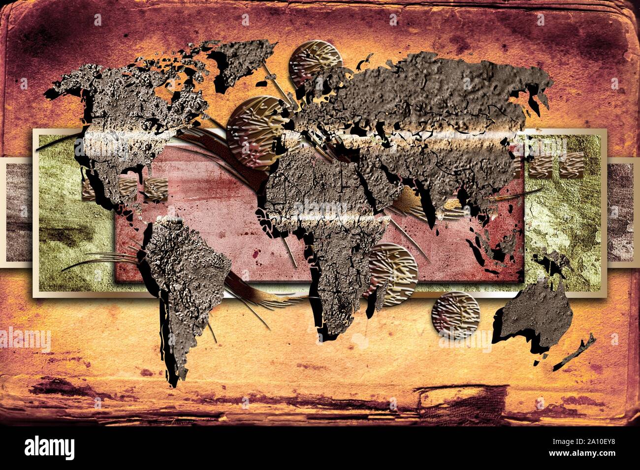 World map paint design art illustration Stock Photo - Alamy
