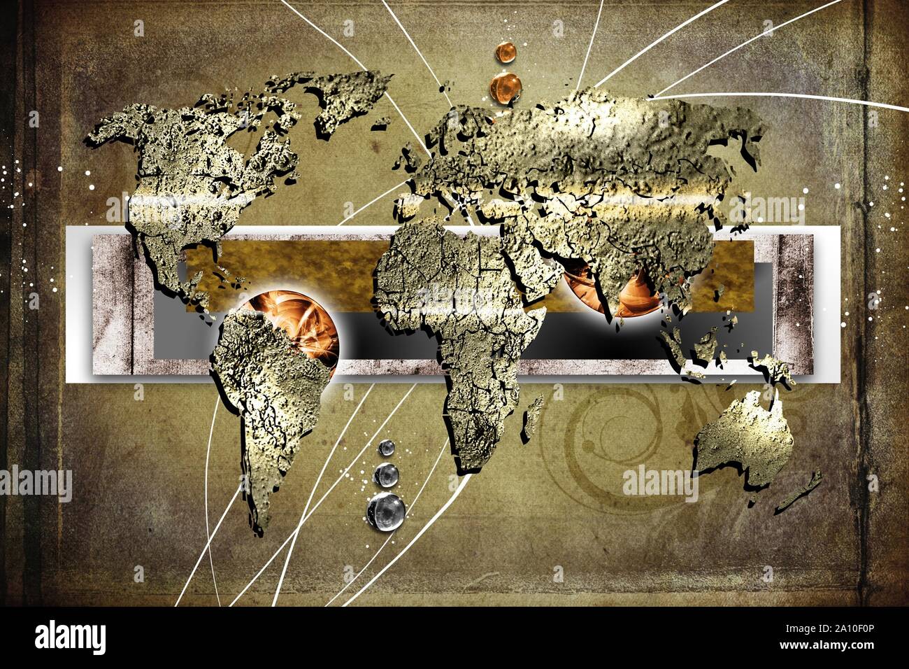 World map paint design art illustration Stock Photo - Alamy