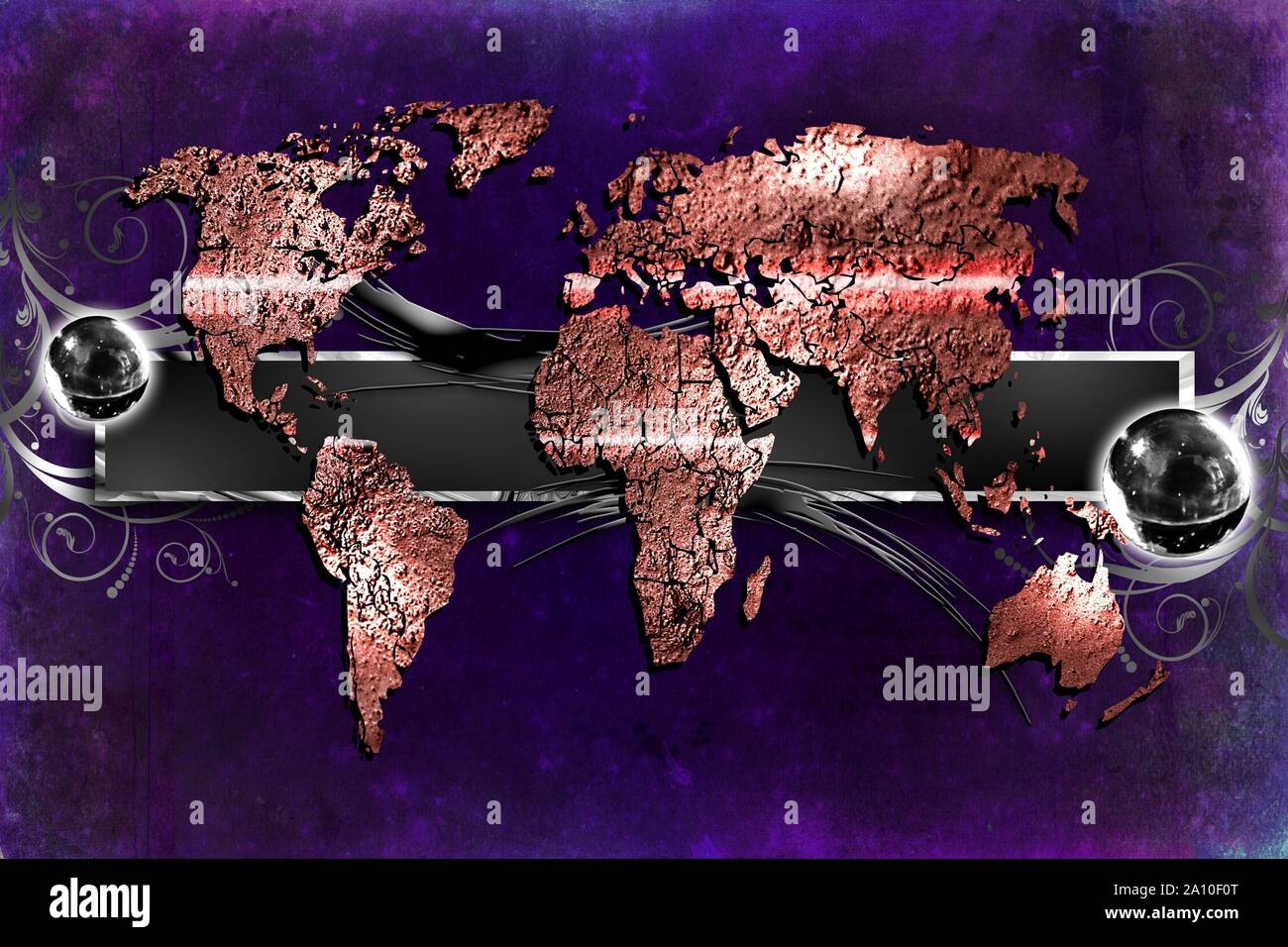 World map paint design art illustration Stock Photo - Alamy