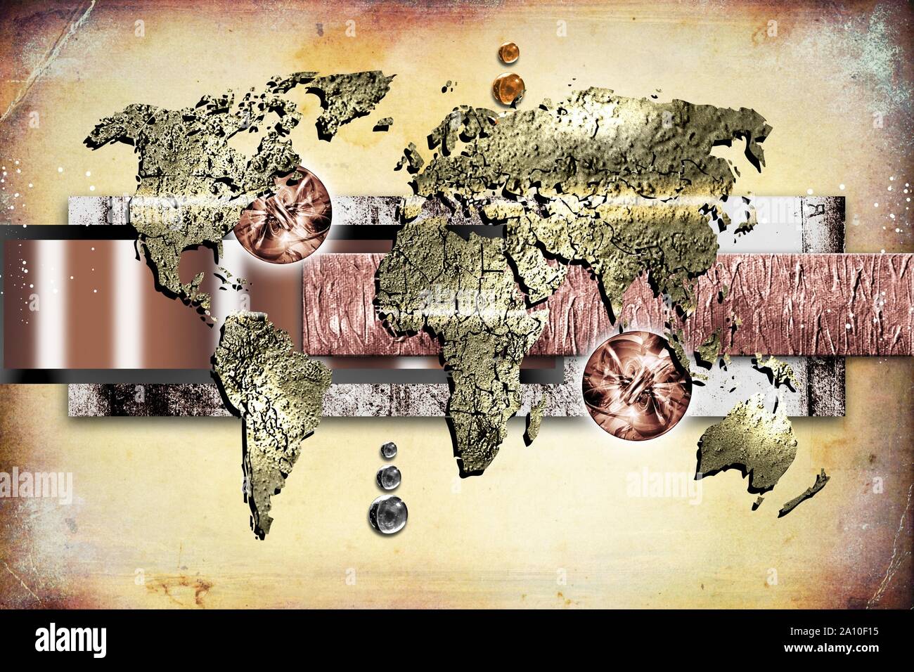 World map paint design art illustration Stock Photo - Alamy