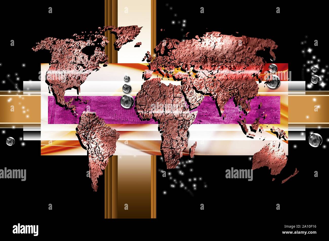 World map paint design art illustration Stock Photo - Alamy
