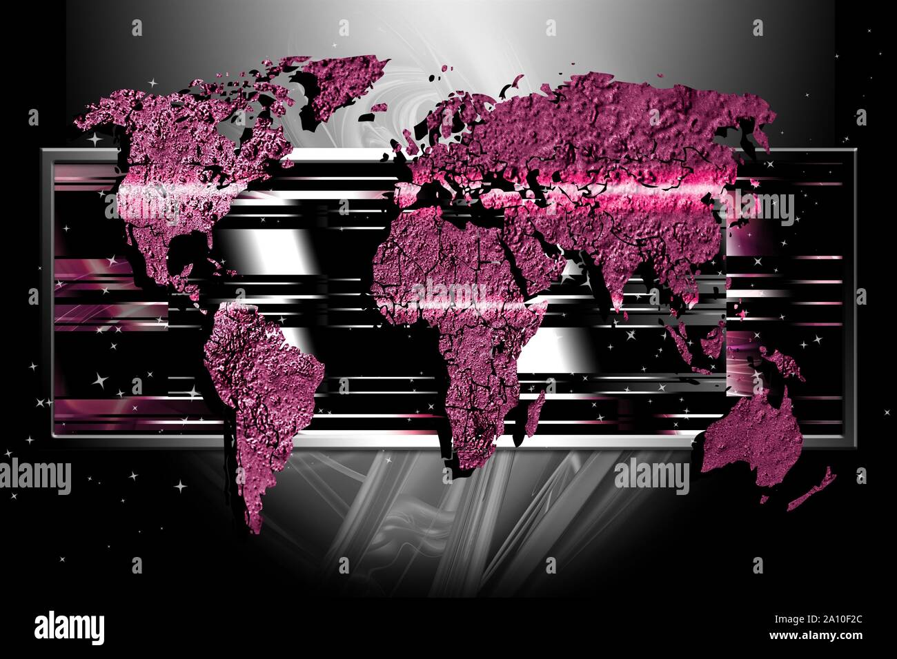 World map paint design art illustration Stock Photo - Alamy