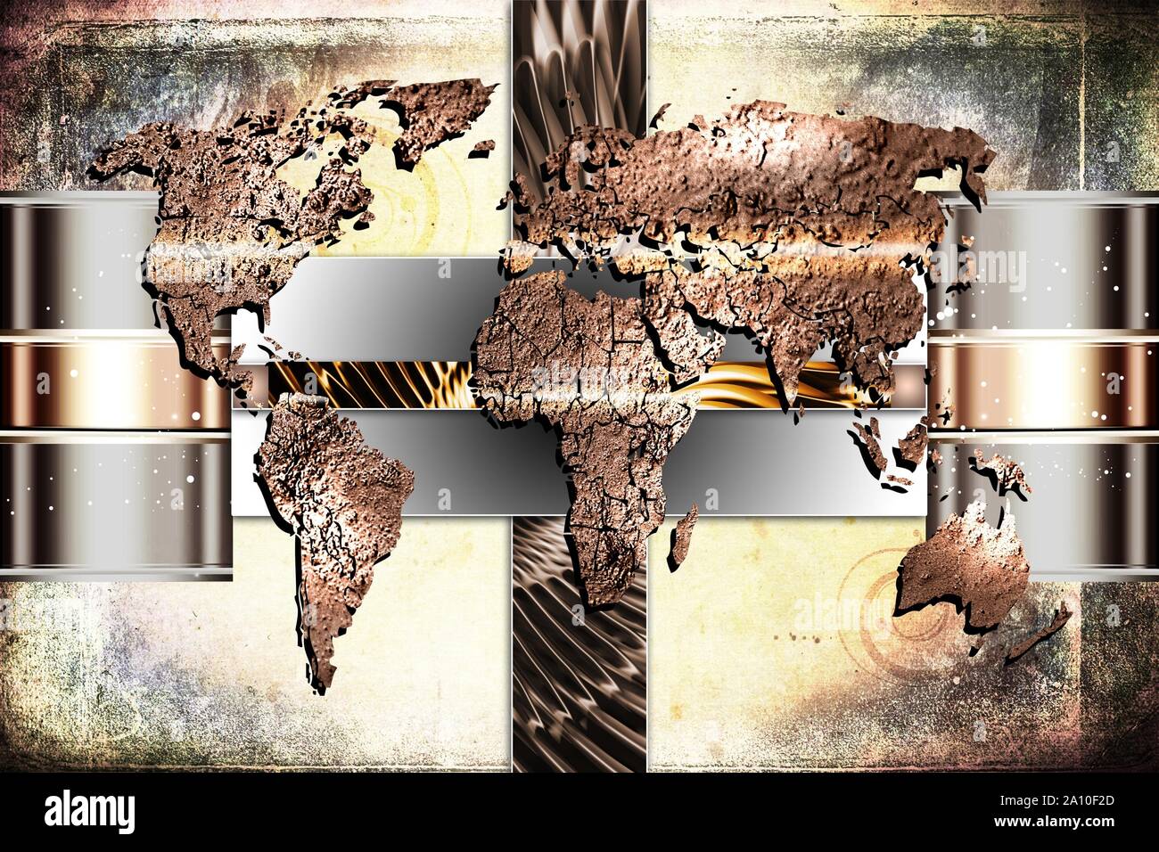 World map paint design art illustration Stock Photo - Alamy