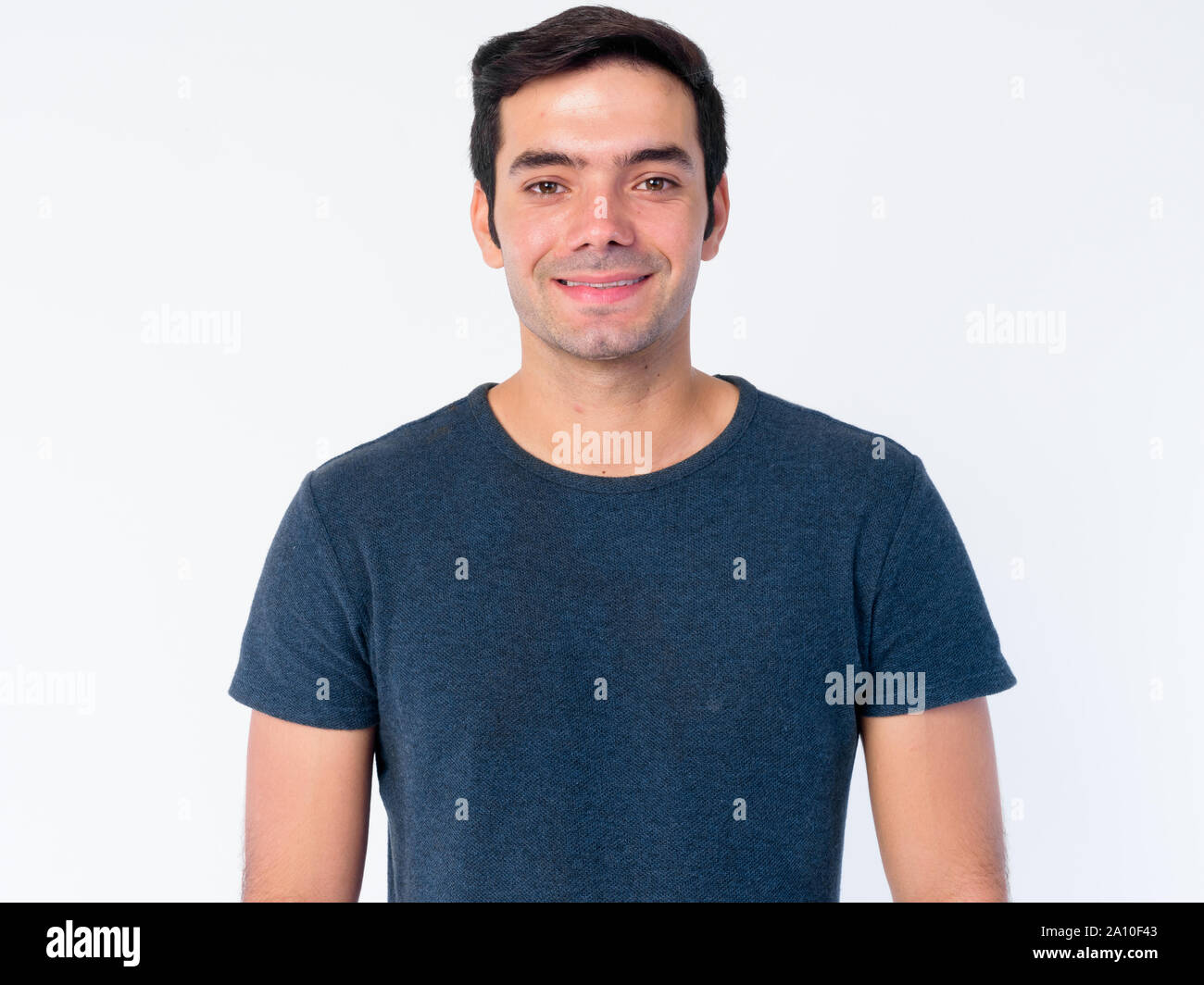 Face of happy young handsome Persian man smiling Stock Photo - Alamy