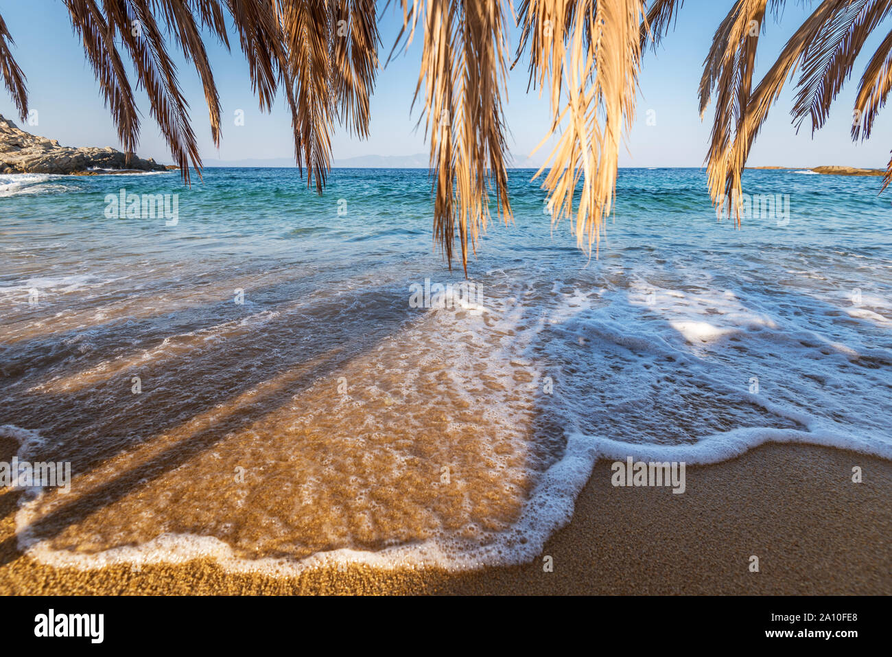 Beautiful Tigania beach on Greece peninsula Sithonia, part of larger ...