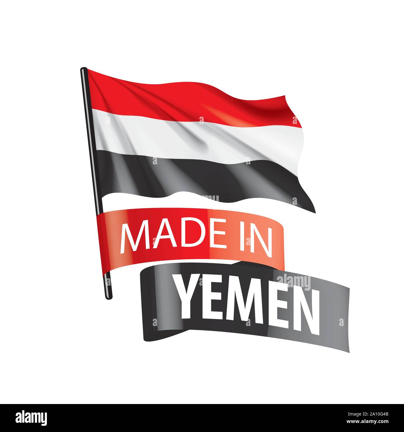 Yemeni flag, vector illustration on a white background Stock Vector ...