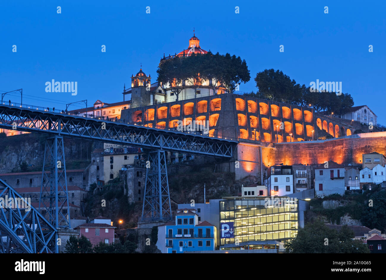 Mosteiro da Serra do Pilar and Dom Luis I Bridge Porto Portugal Stock ...