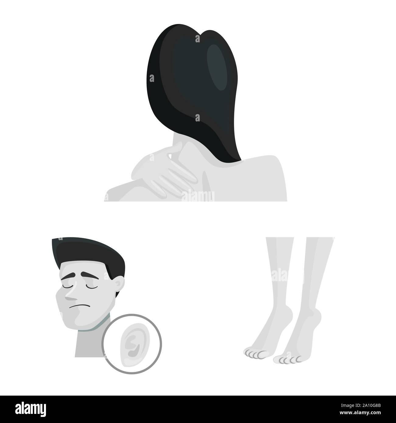 Isolated object of suffering and injury icon. Collection of suffering ...