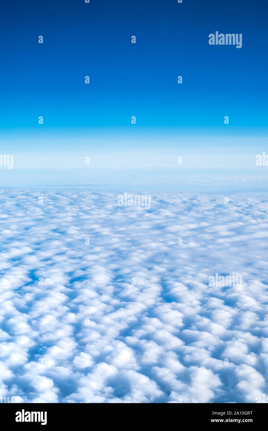Blue sky and Cloud Top view from airplane window,Nature background ...