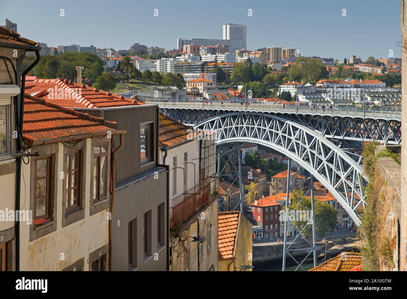 View to Dom Luis I Bridge Porto Portugal Stock Photo - Alamy