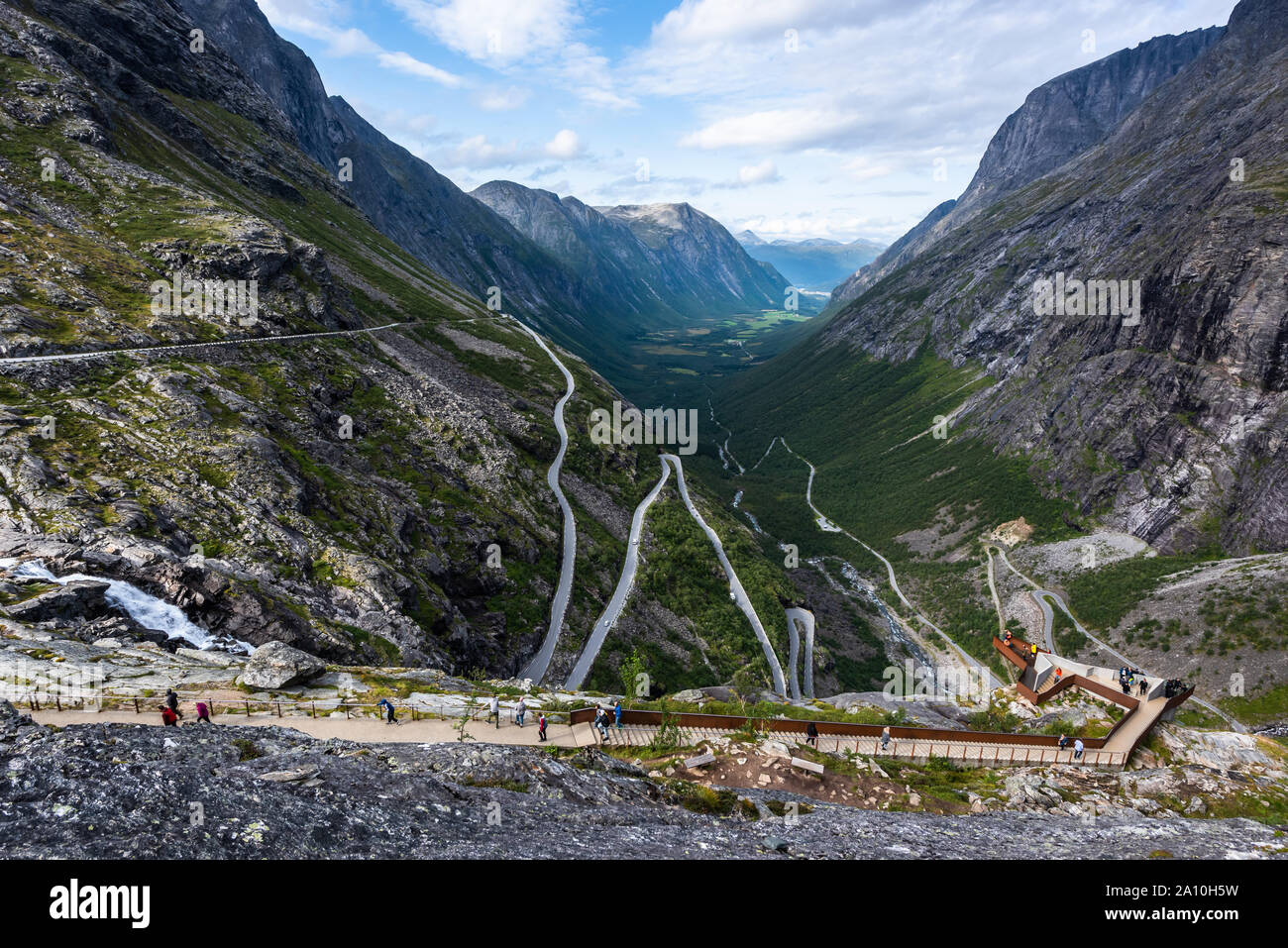 Trollstigen, Andalsnes, Norway. Stigfossen Waterfall Near Famous ...