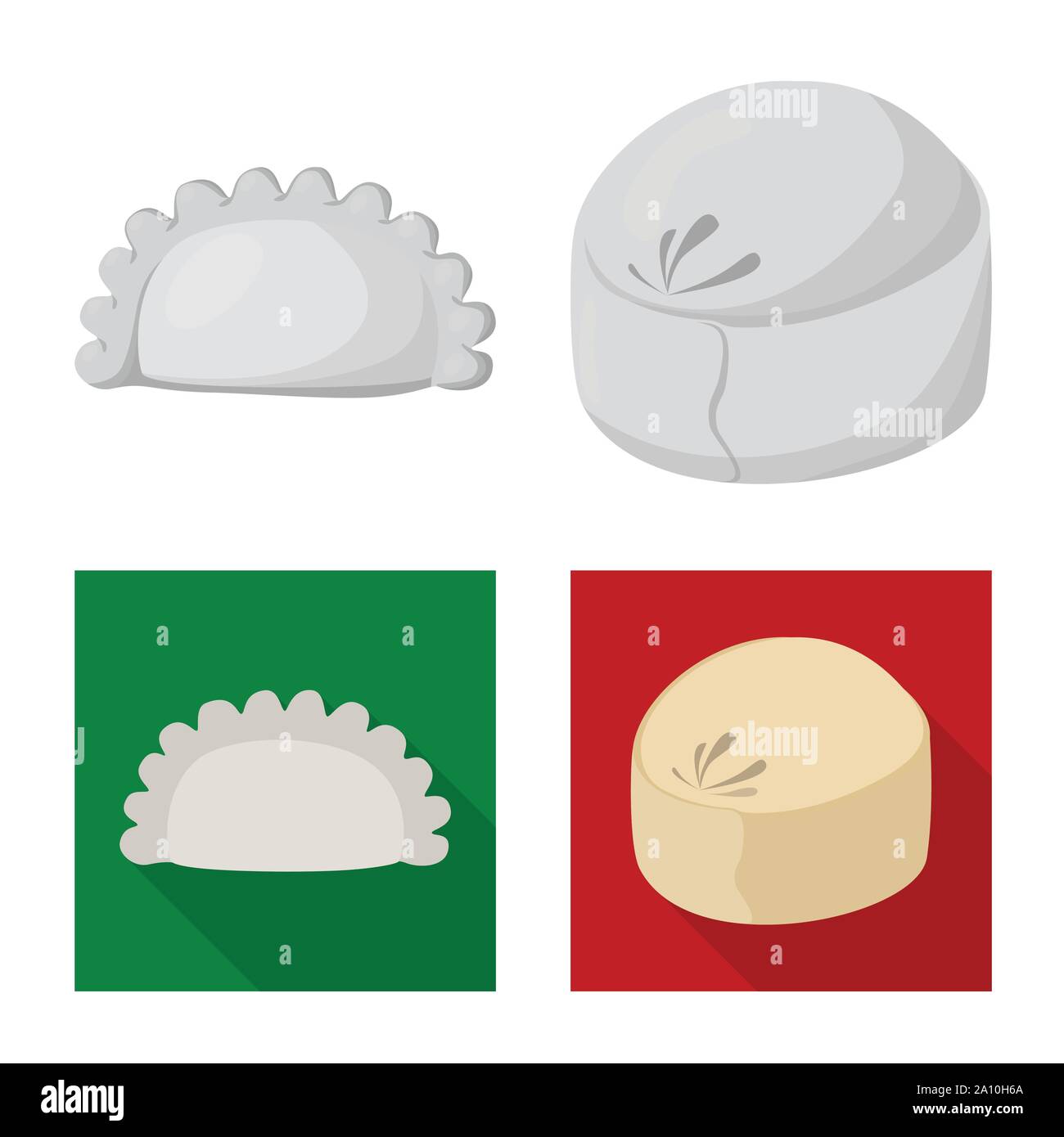 Vector illustration of products and cooking symbol. Set of products and ...