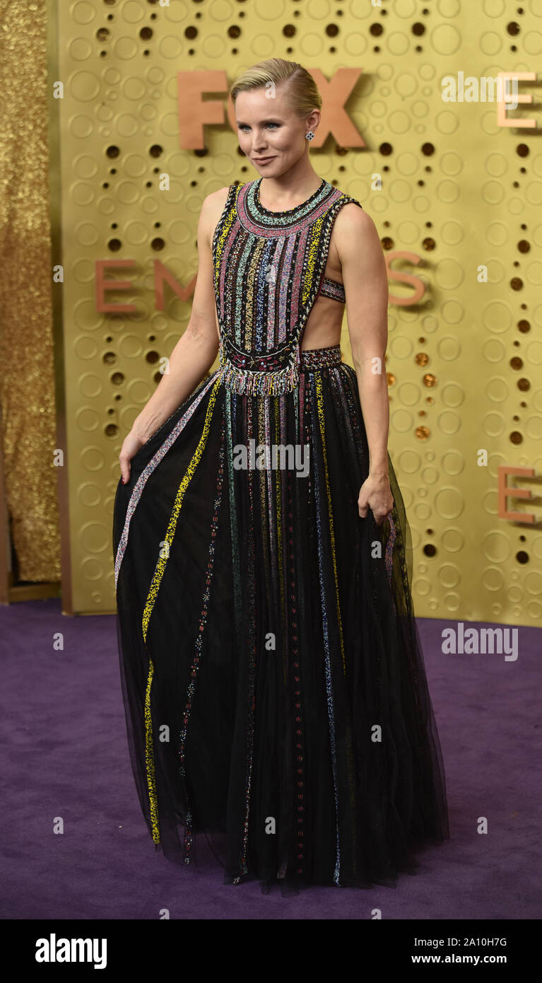 Kristen Bell arrives for the 71st annual Primetime Emmy Awards held at ...