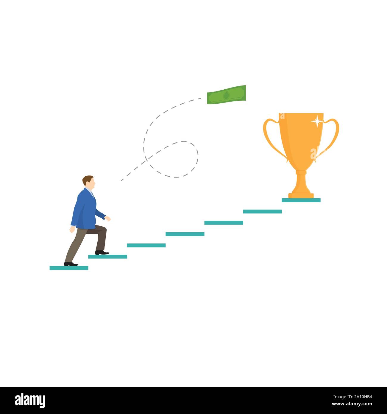 People go to their goal up the stairs, move up motivation, the path to ...