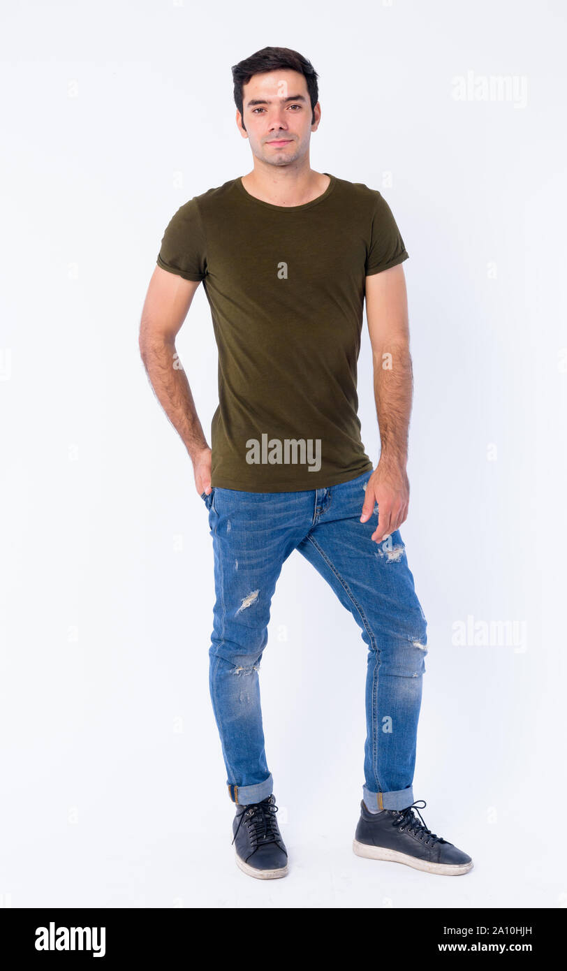 Full body of young handsome Persian man Stock Photo - Alamy