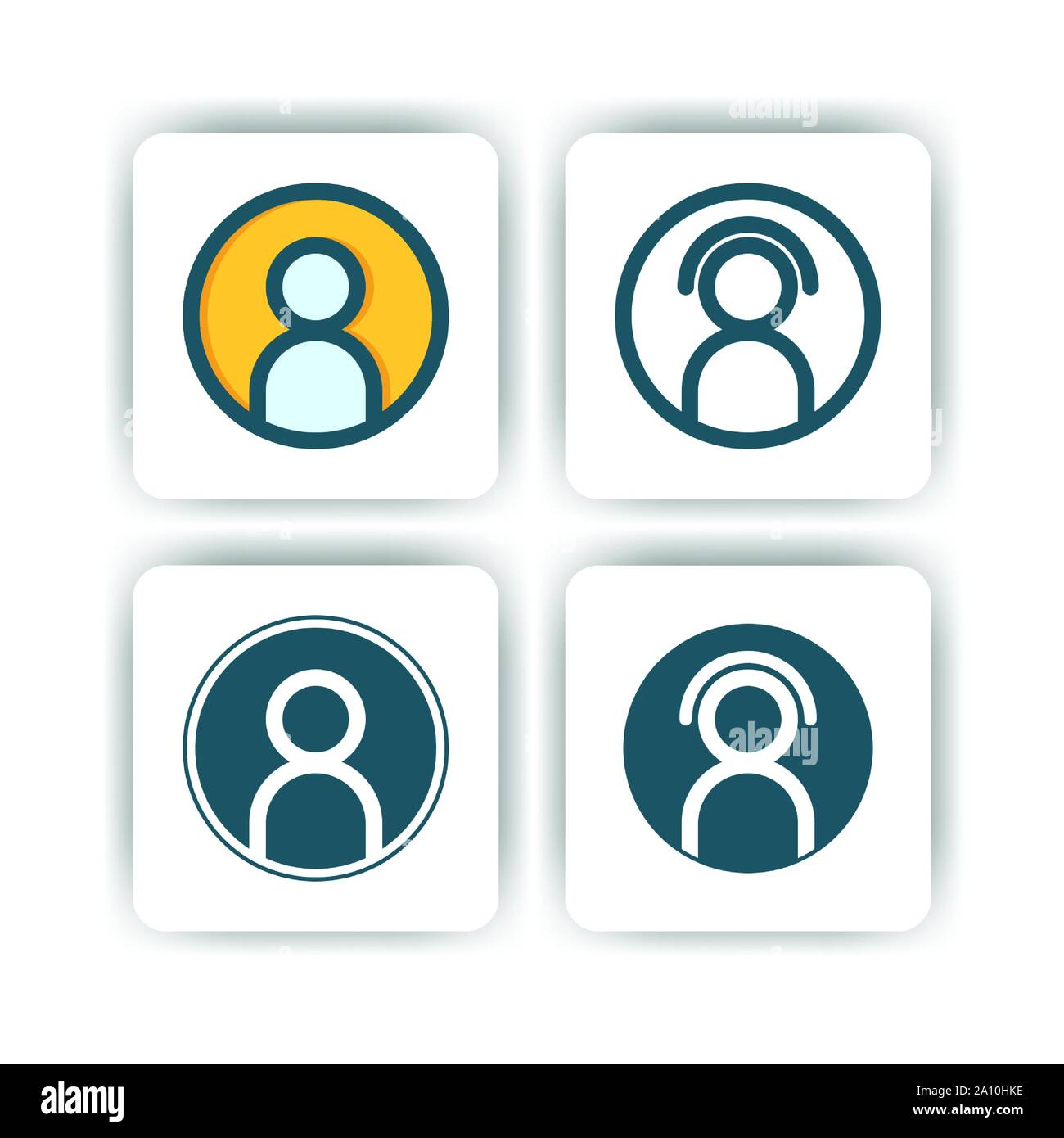 user icon for mobile, web, and presentation with flat color vector ...