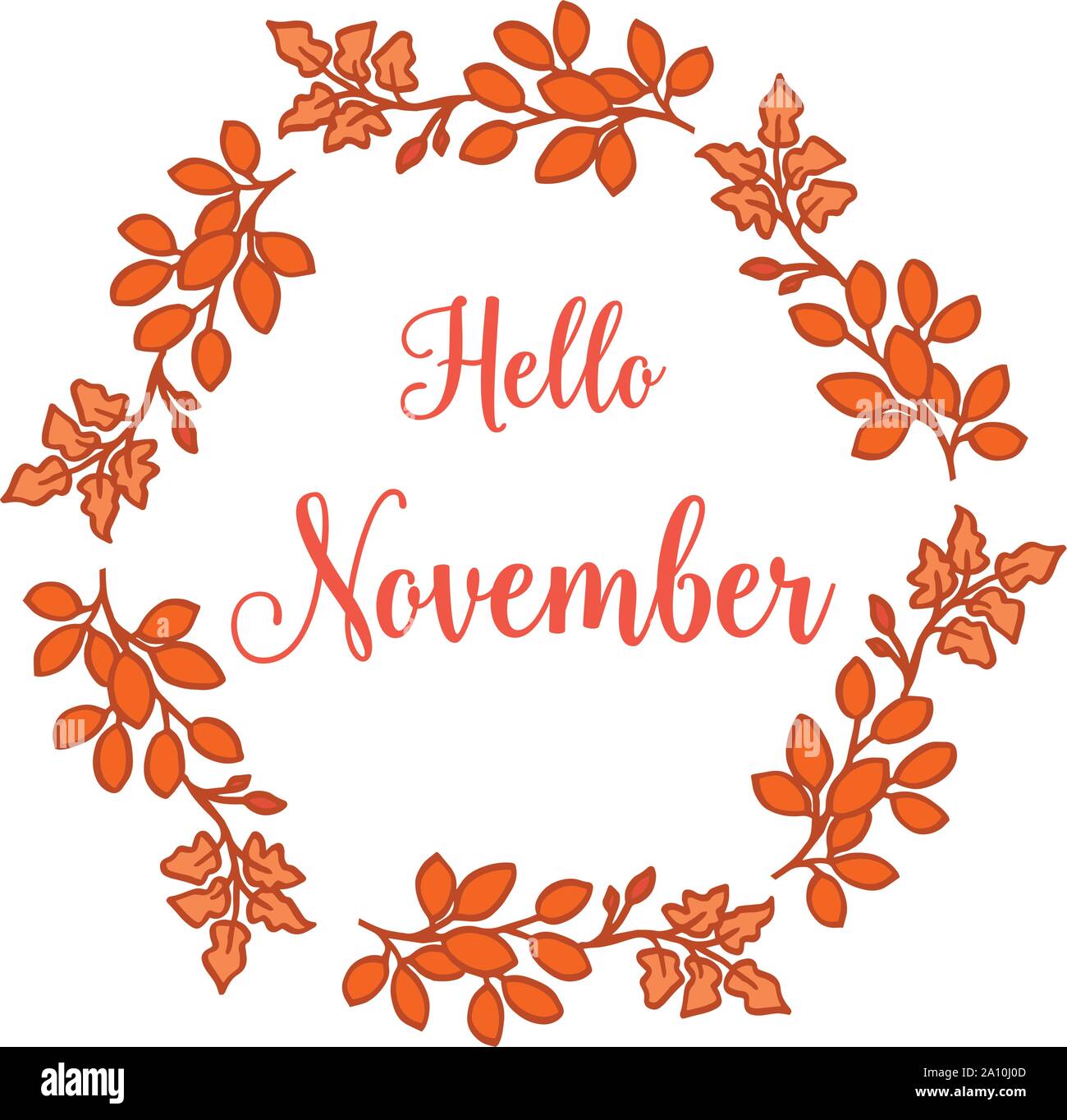 Design poster hello november, with style of leaf frame elegant. Vector ...