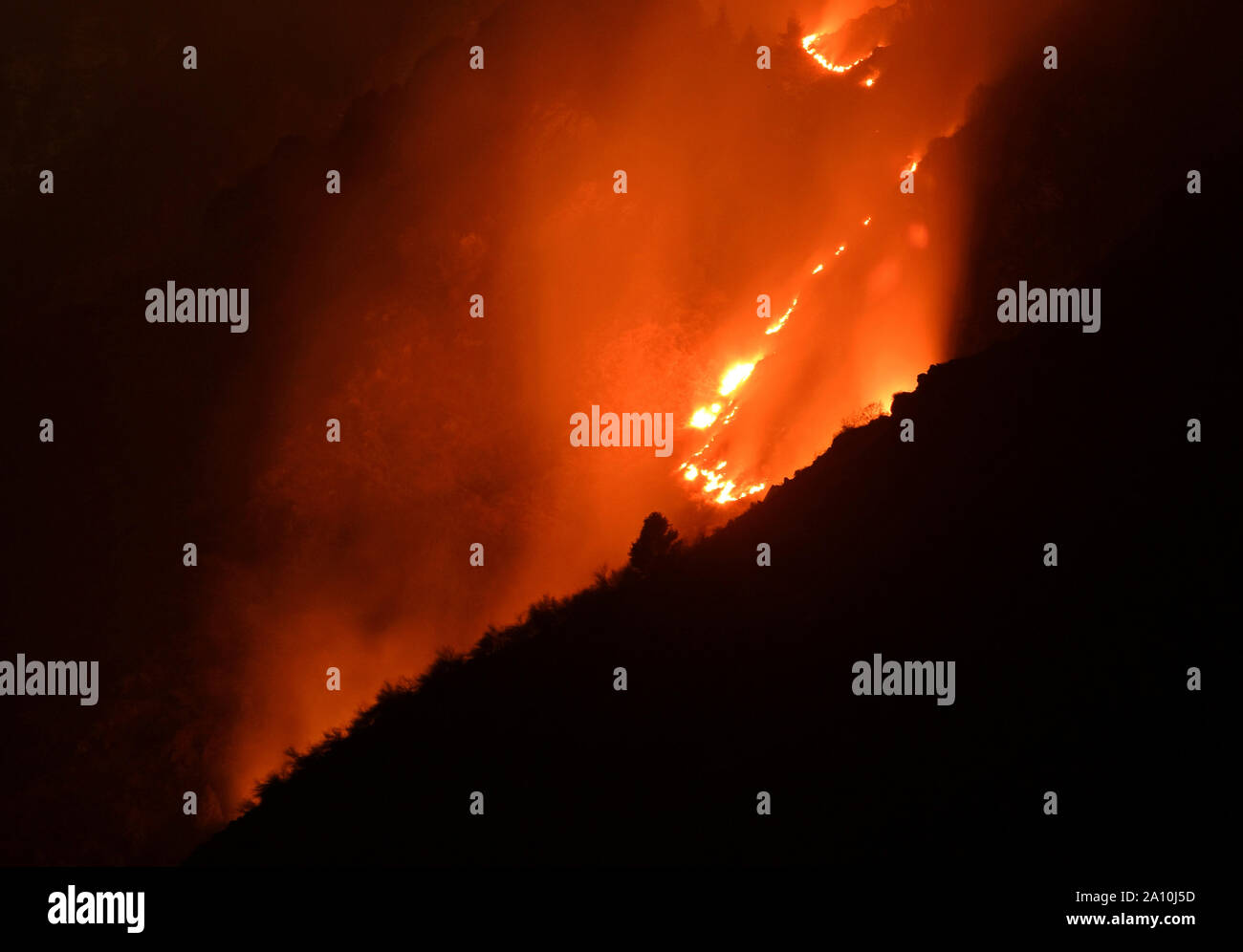 Fire flames evening smoke hi-res stock photography and images - Alamy
