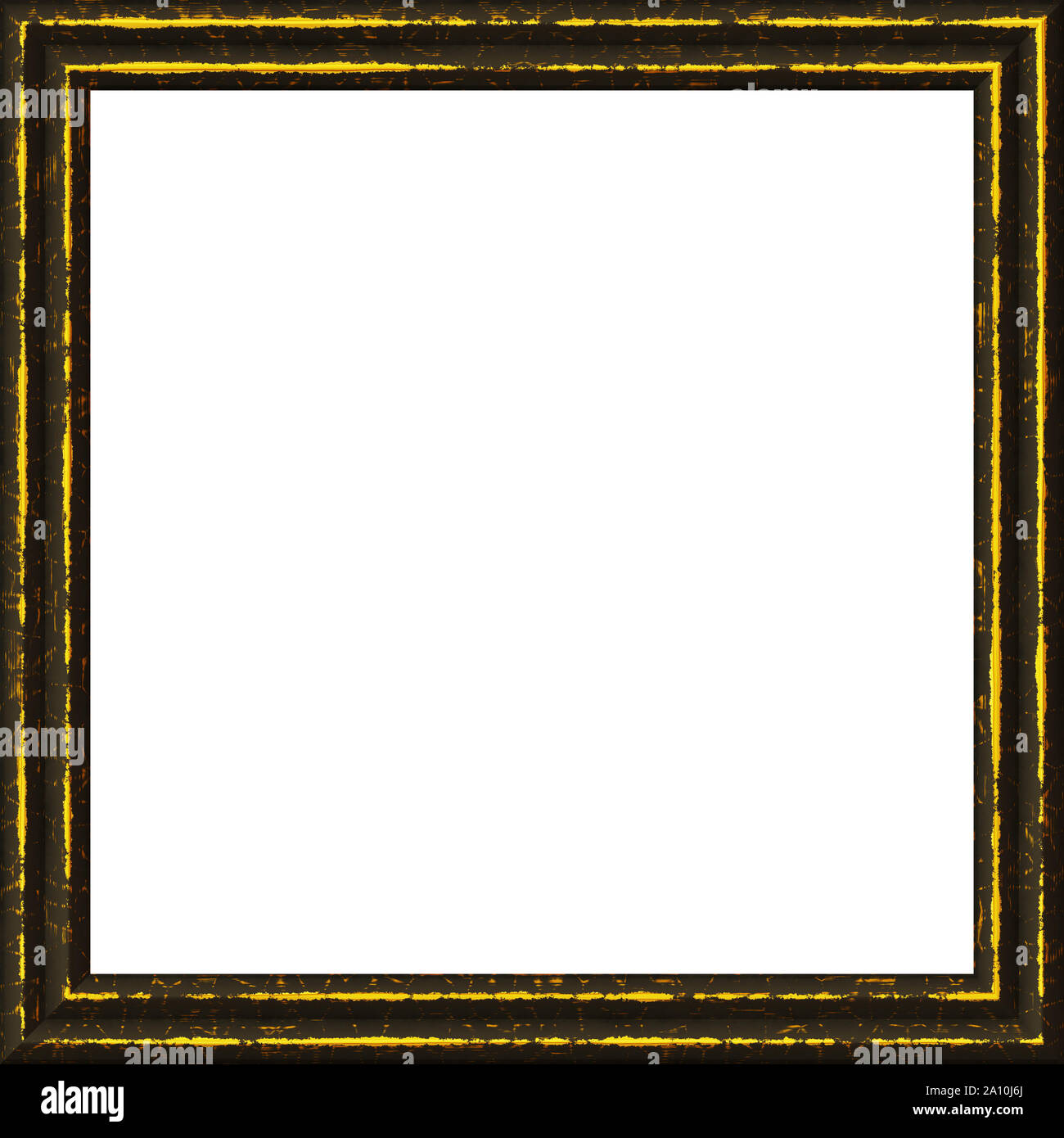 Vintage grunge yellow wooden frame with white background Stock Photo ...
