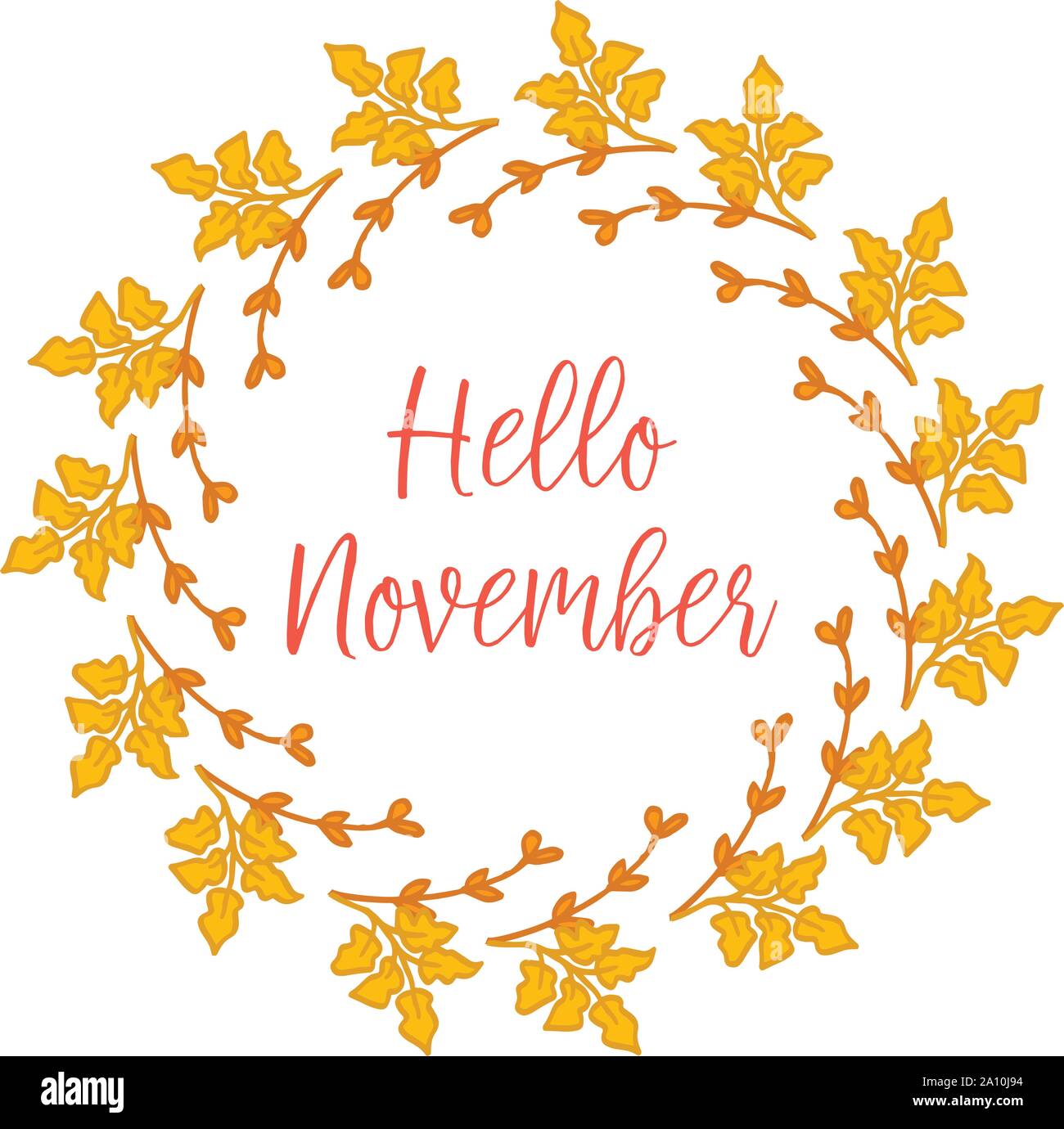 Texture pattern of leaf frame, for elegant card hello november. Vector ...