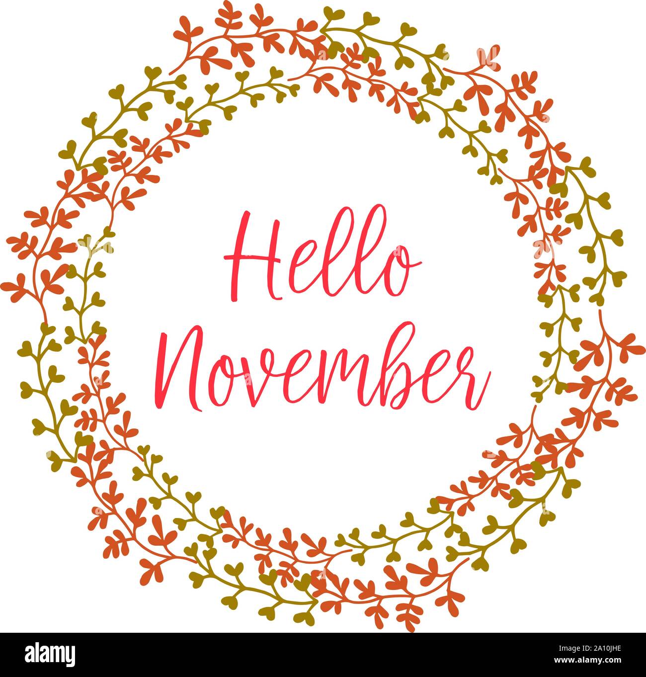Texture pattern of leaf frame, for elegant card hello november. Vector ...
