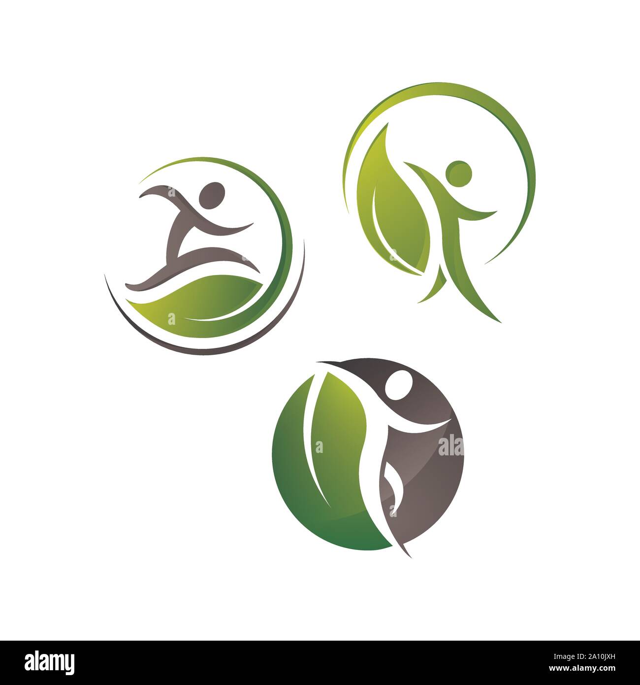 Healthy green man vector logo hi-res stock photography and images - Alamy