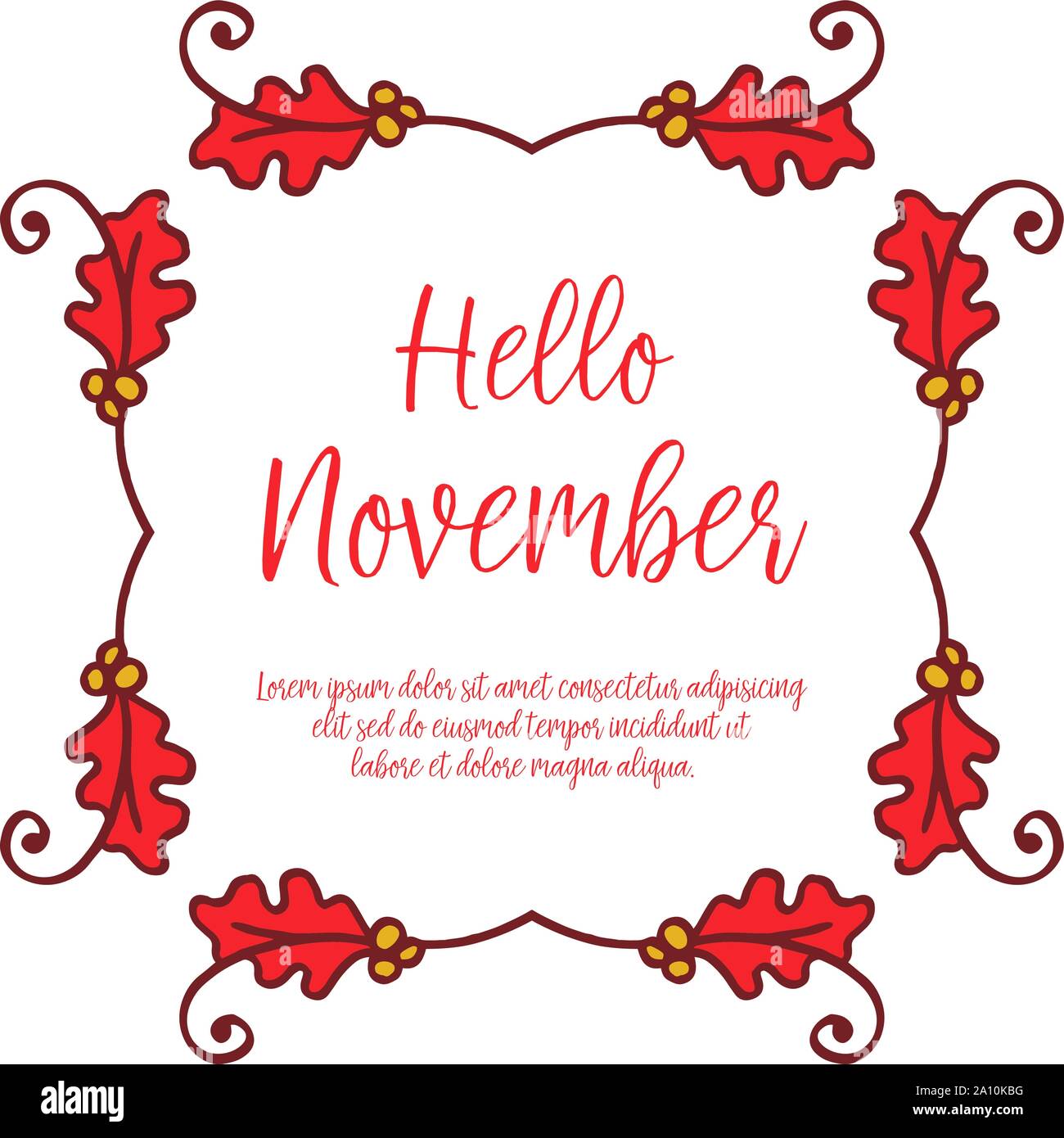 Greeting card of hello november background, with texture of vintage ...