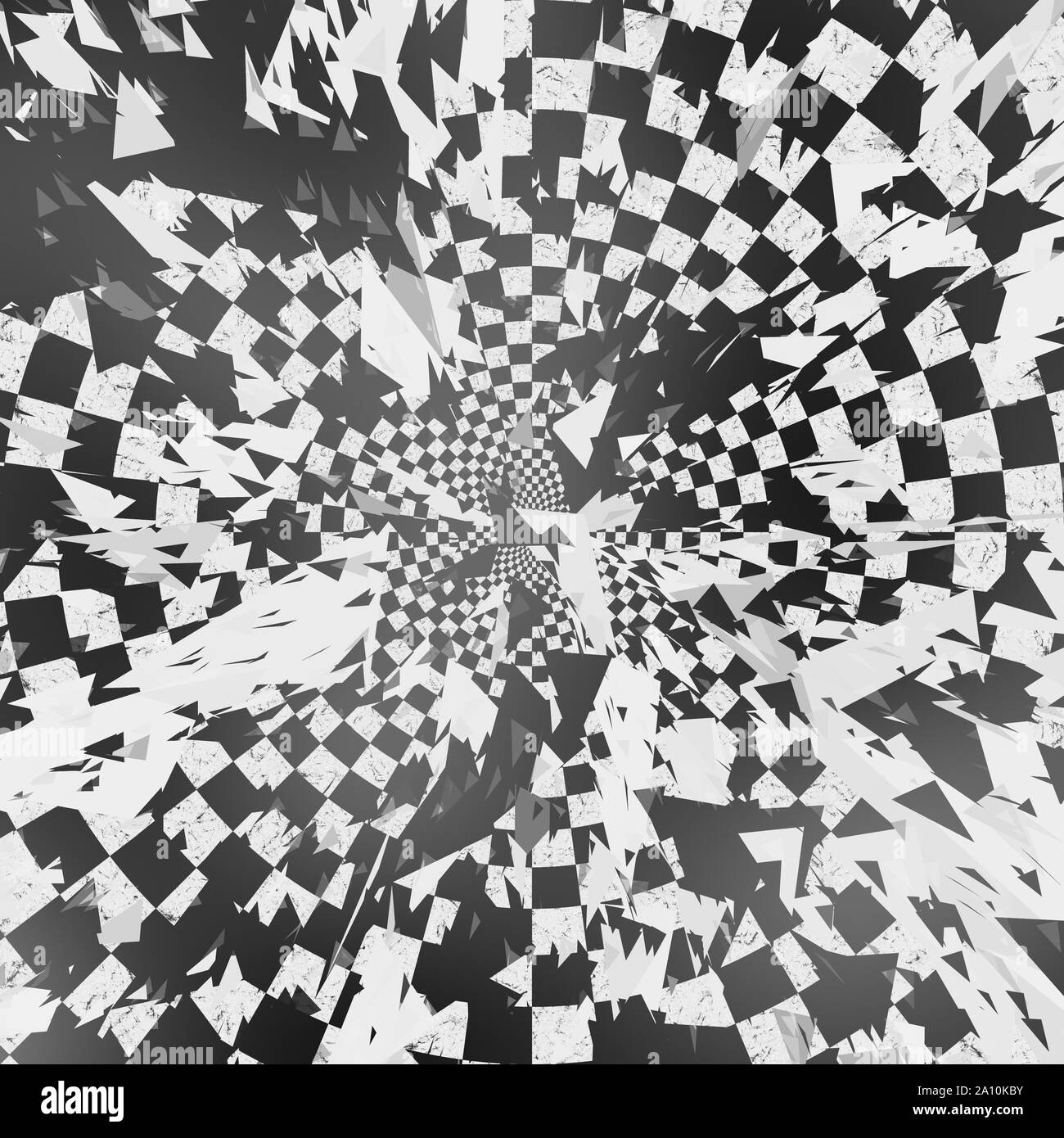 Abstract black and white checkered background with perspective effect ...