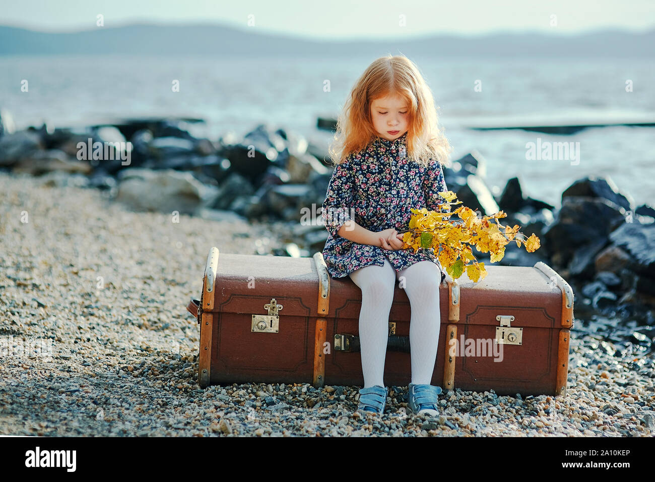 Retro child lake hi-res stock photography and images - Alamy