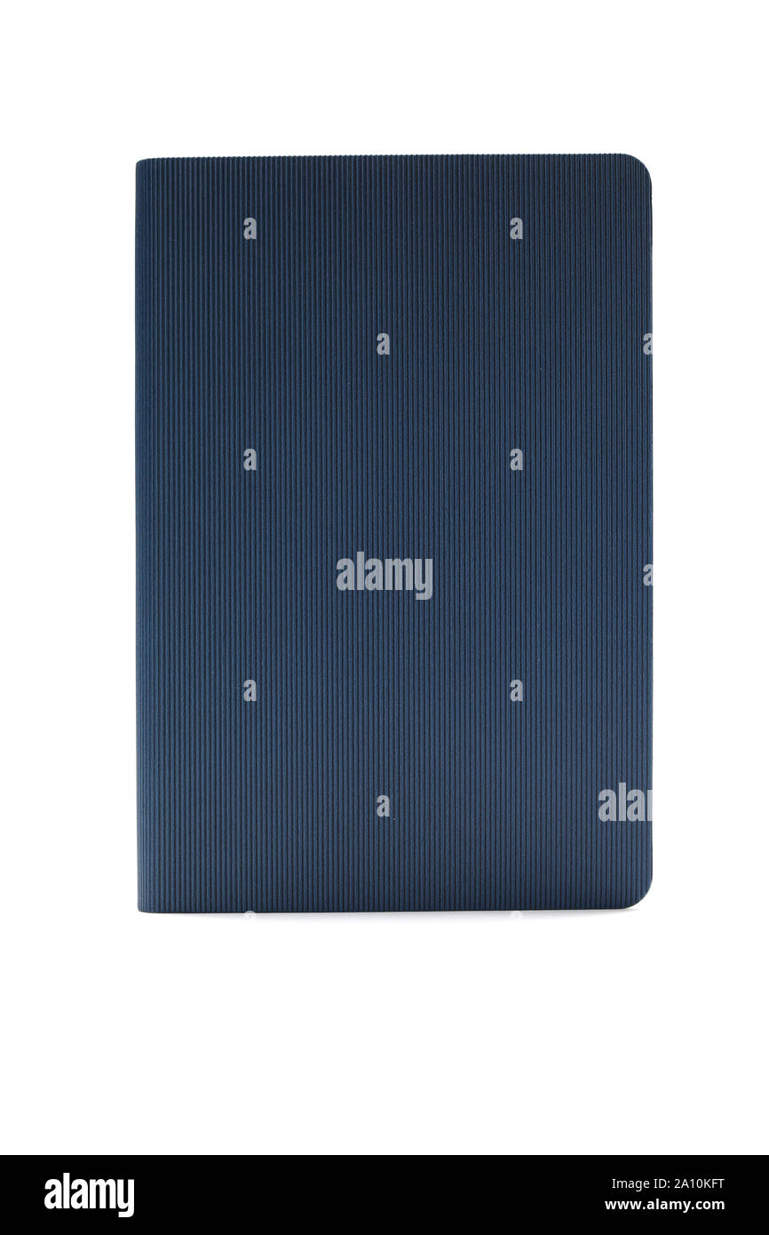 Blue diary isolated on white background Stock Photo - Alamy