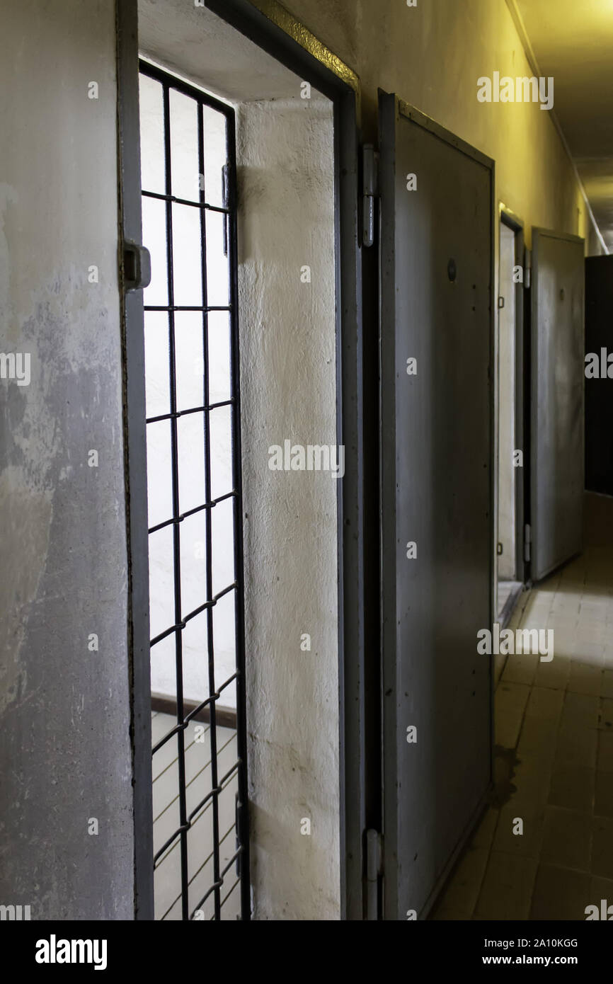 Penitentiary jail with cells, deprivation of liberty, arrests Stock ...