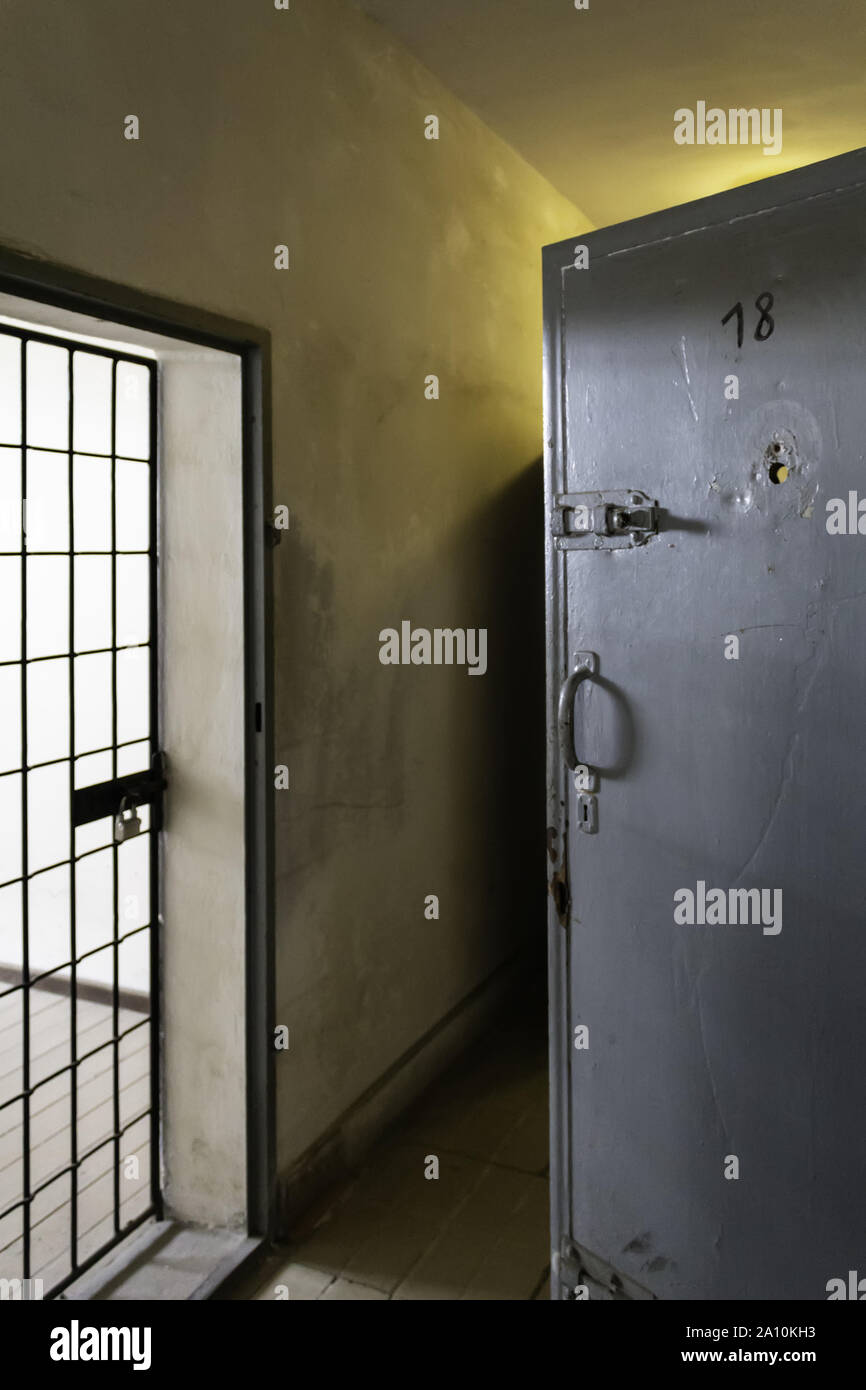 Penitentiary jail with cells, deprivation of liberty, arrests Stock ...