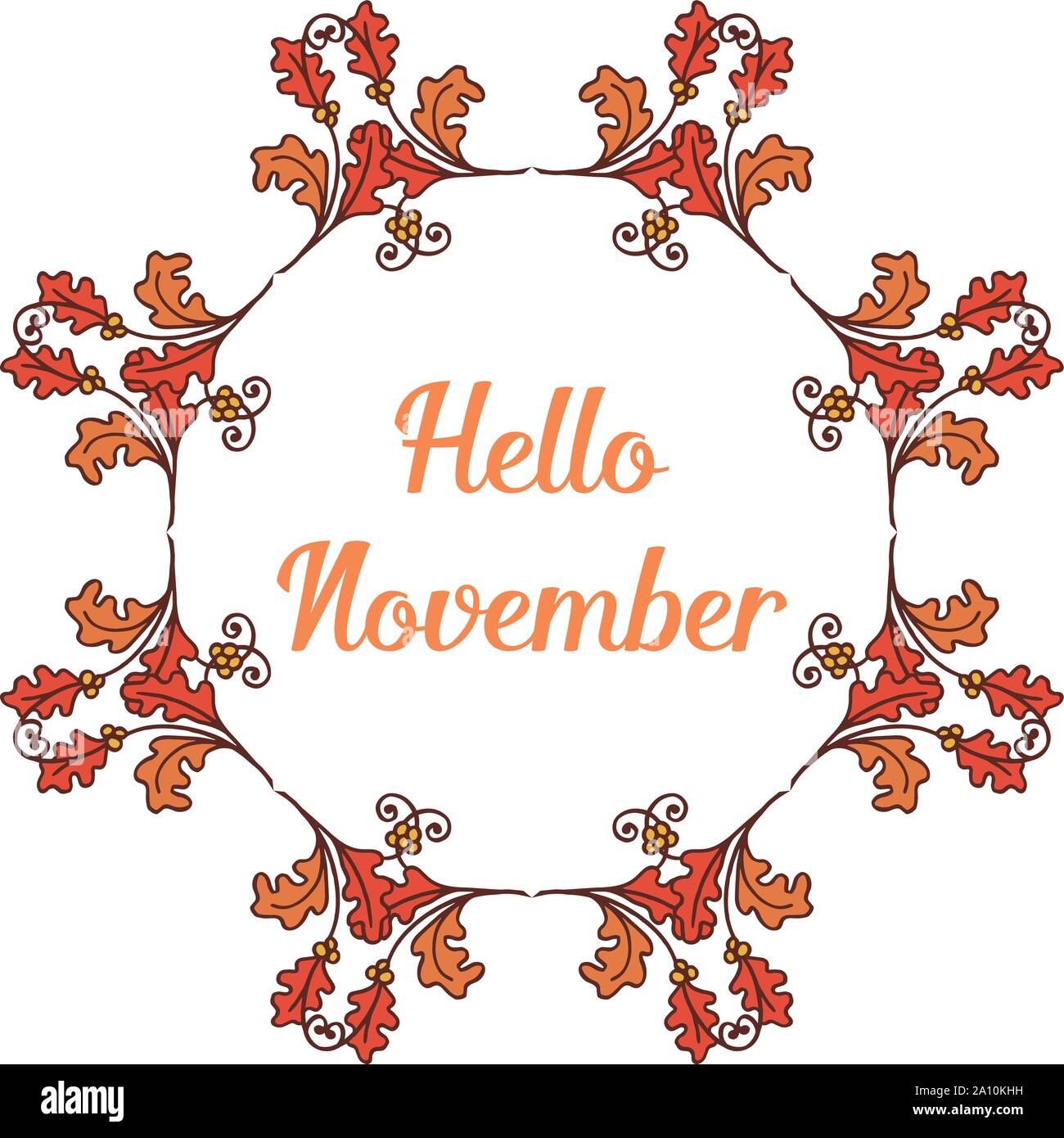 Greeting card of hello november background, with texture of vintage ...