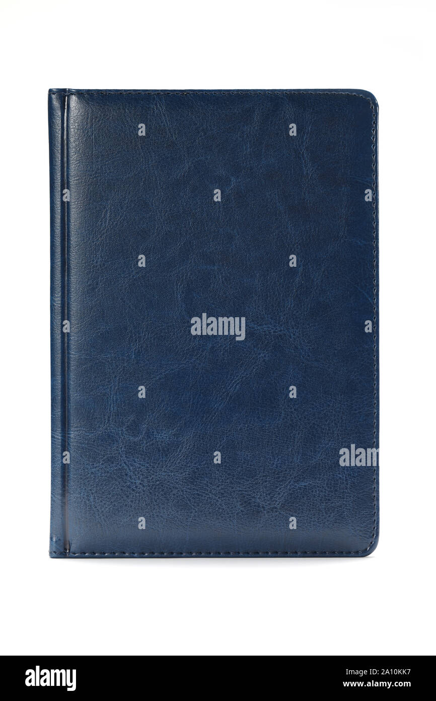 Blue diary isolated on white background Stock Photo - Alamy