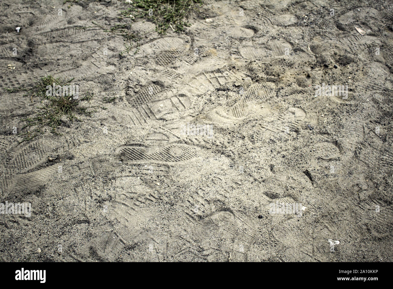 Footprints painted on wall, symbol and texture Stock Photo - Alamy