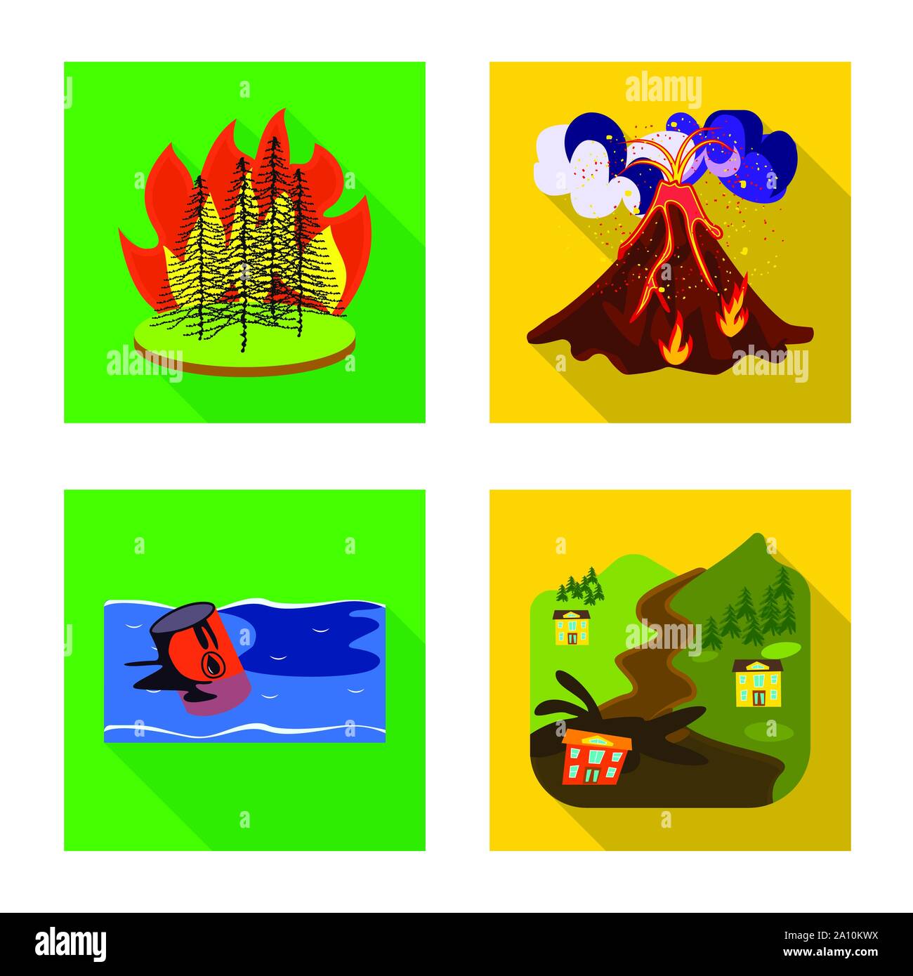 Isolated object of collapse and environment symbol. Set of collapse and ...