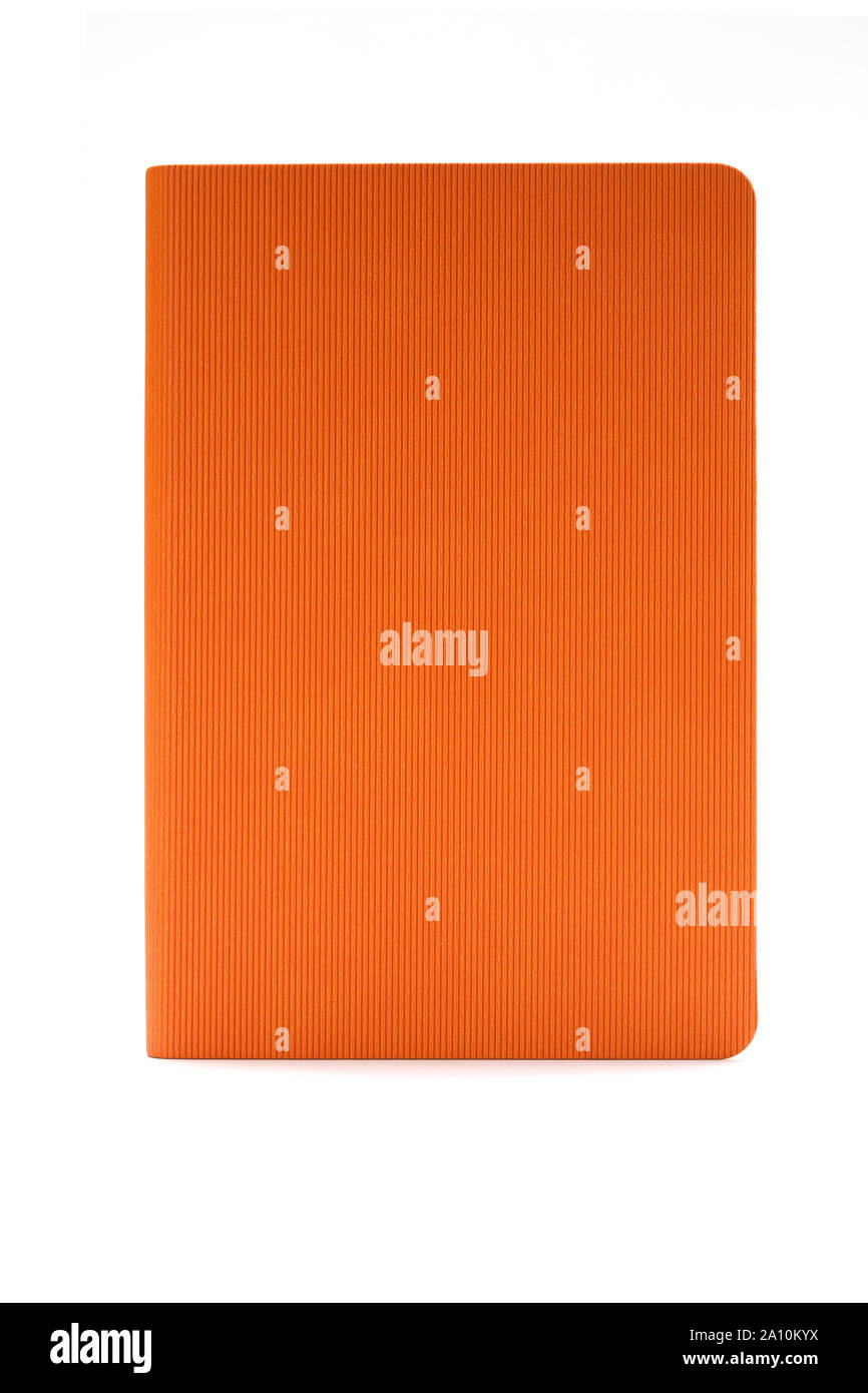 Orange diary isolated on white background Stock Photo - Alamy