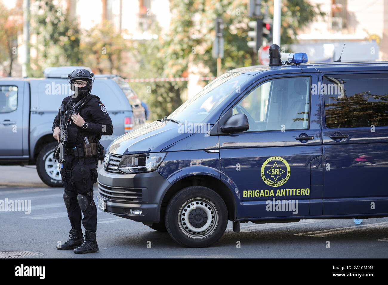 Bucharest, Romania - September 22, 2019: Agent from the counter ...