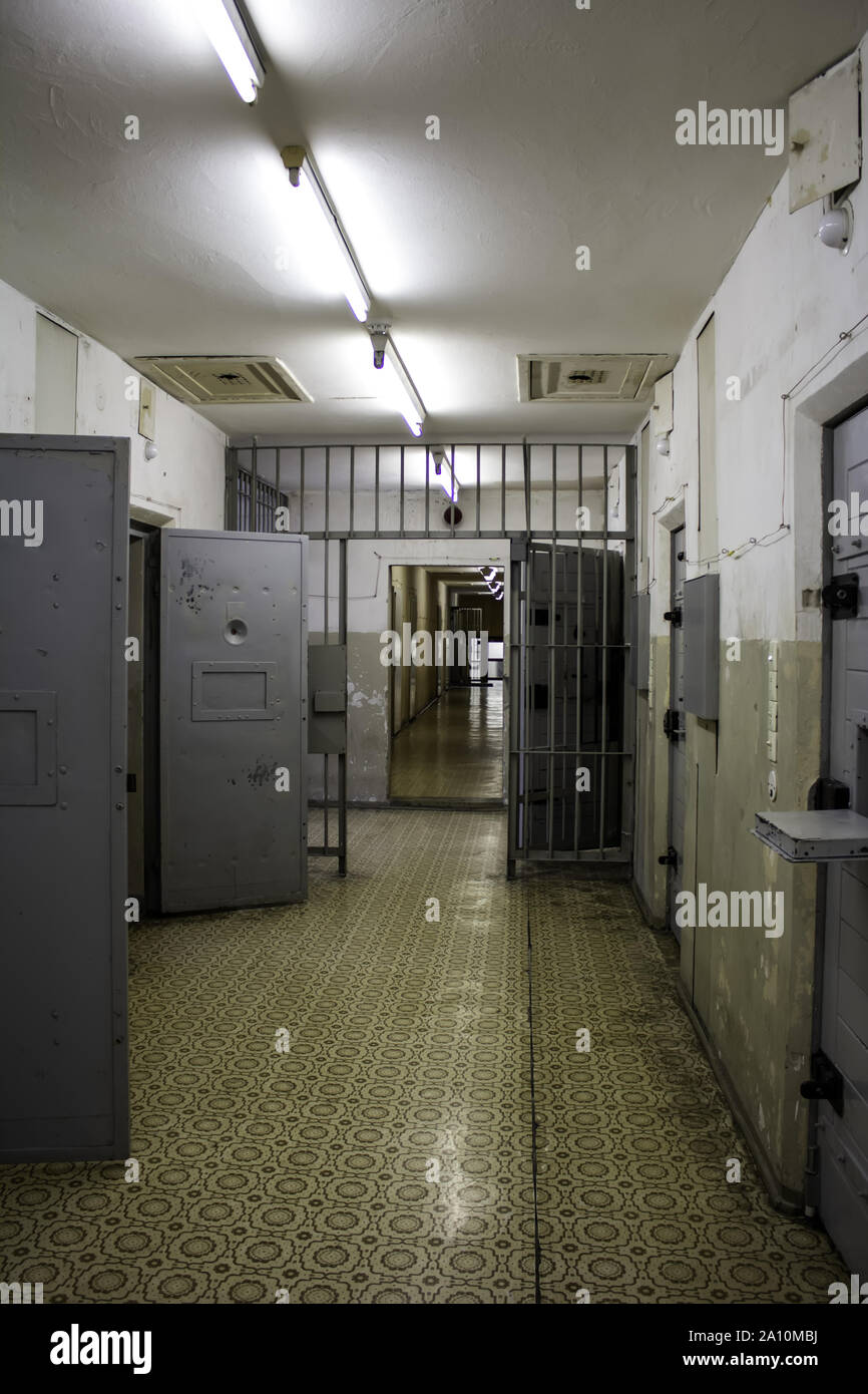 Penitentiary jail with cells, deprivation of liberty, arrests Stock ...