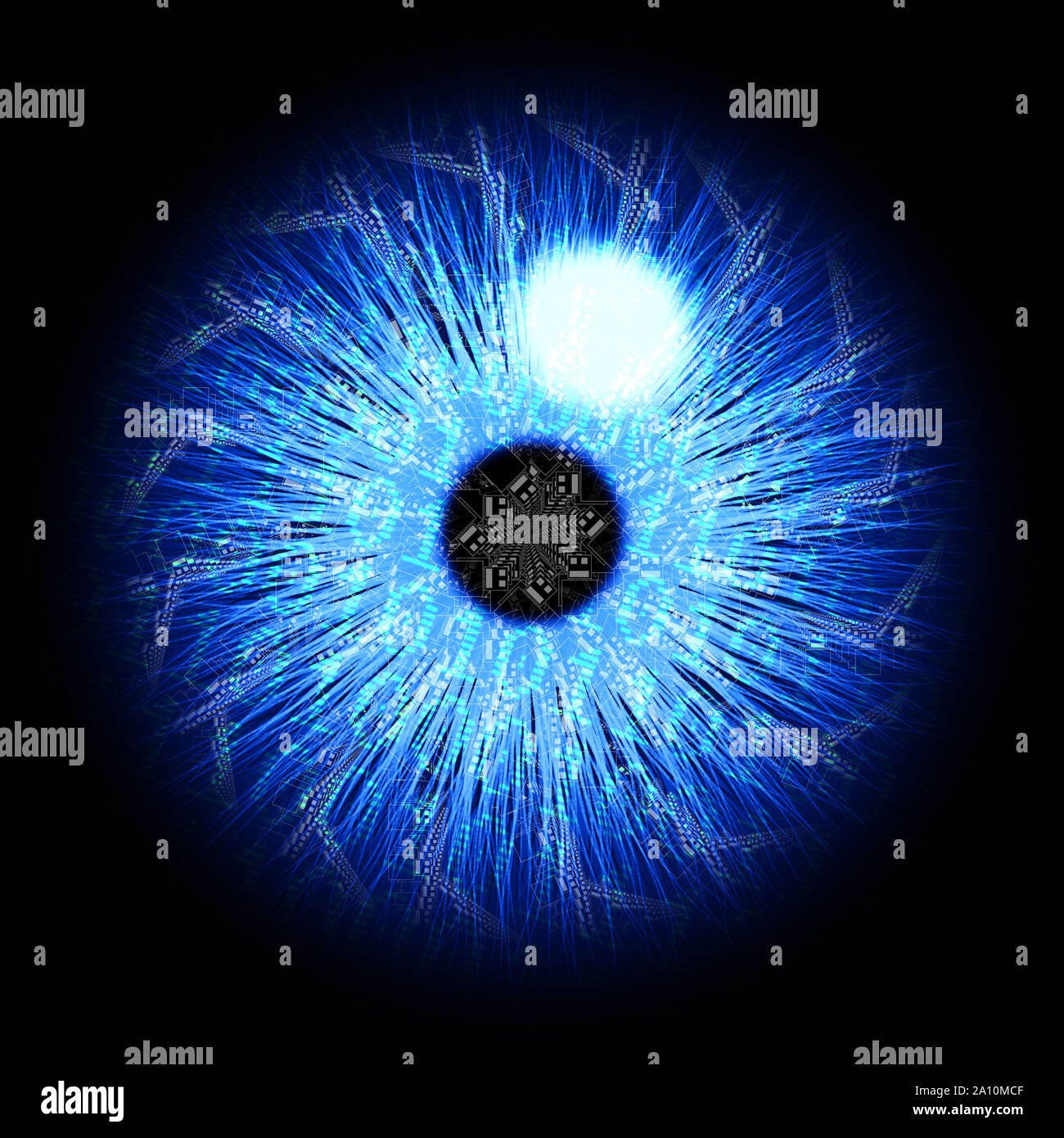 Abstract blue digital blue iris Stock Photo - Alamy