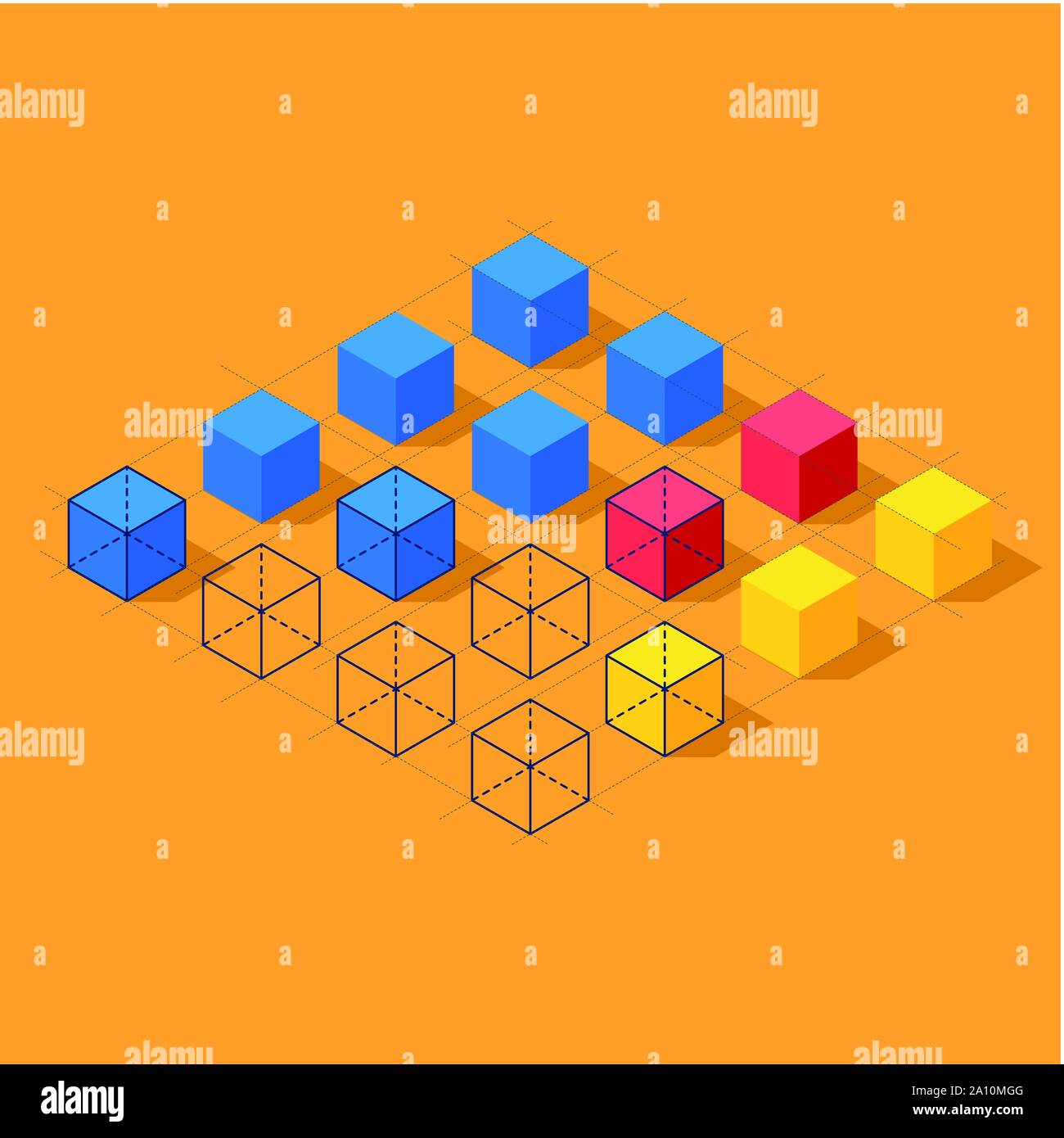 Infographics with cubes. Diamond shaped plane Stock Vector Image & Art ...