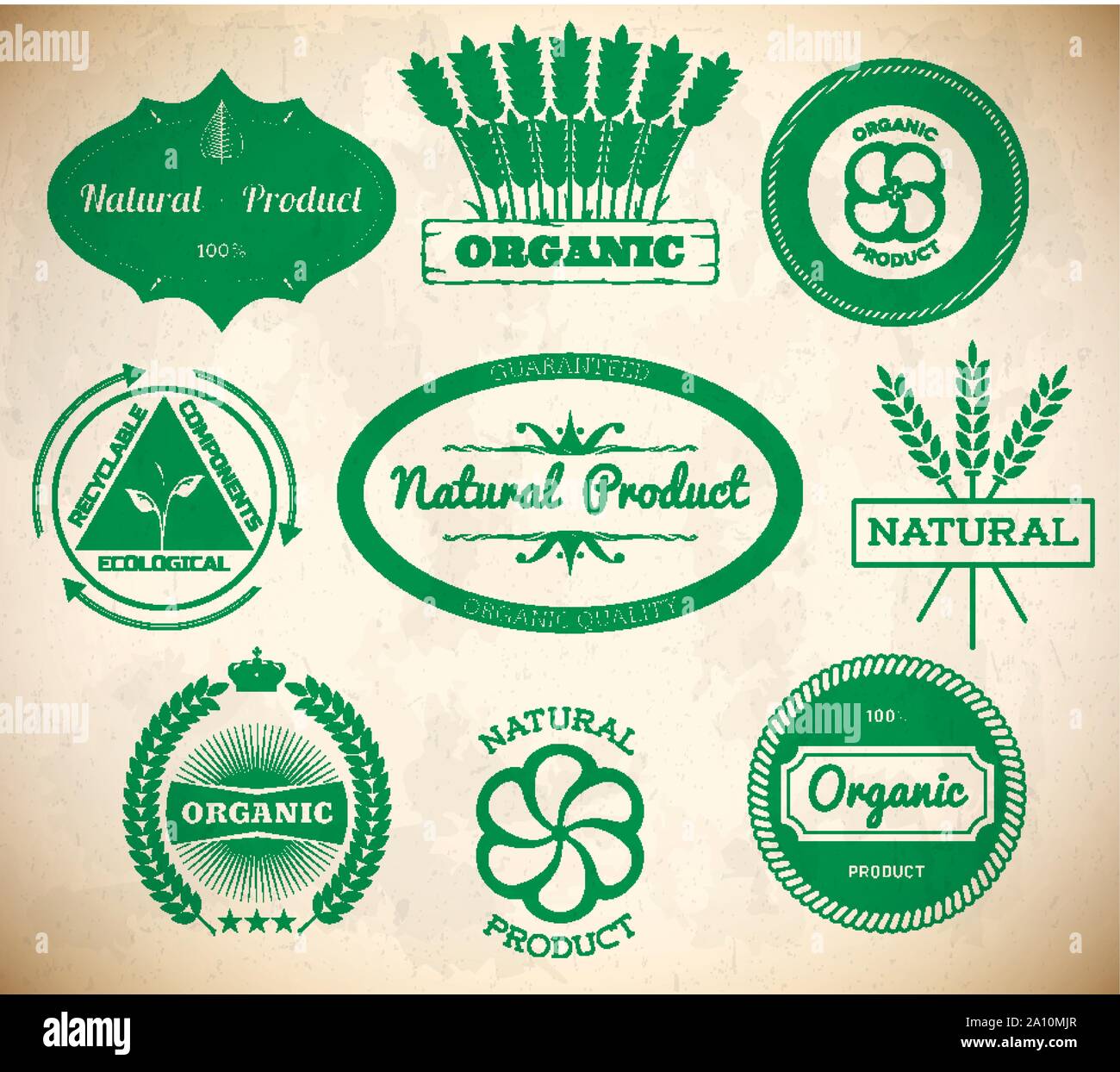 Set of vintage eco labels. Collection 1 Stock Vector Image & Art - Alamy