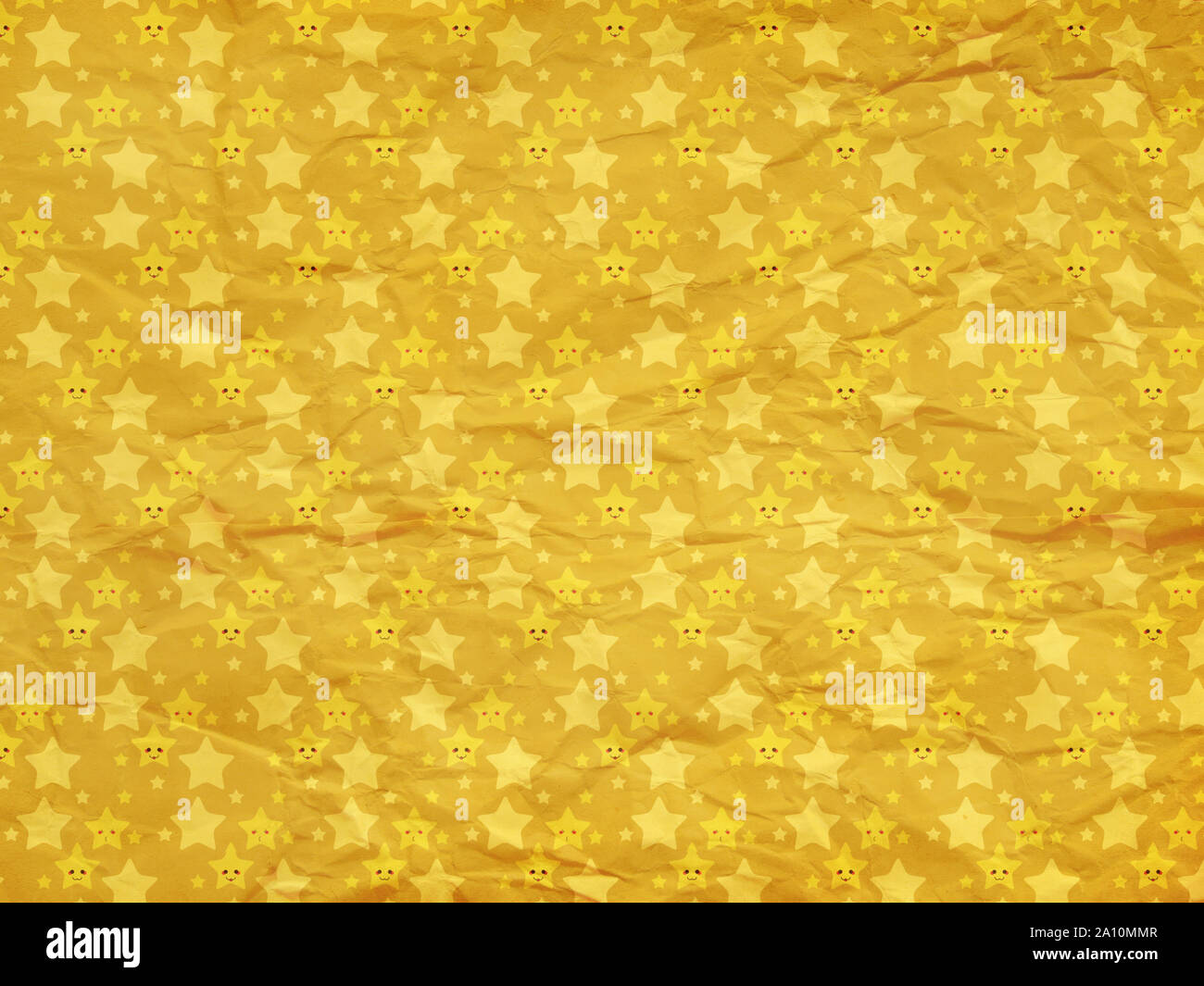 Illustration of cute yellow stars with faces pattern paper background ...