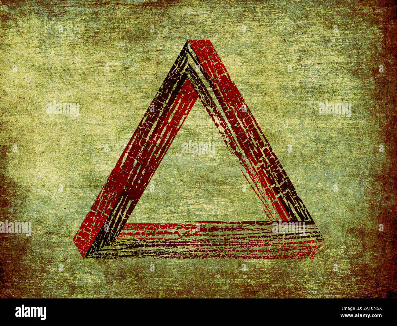 Grunge fantastic shaped wooden triangle on white background Stock Photo ...