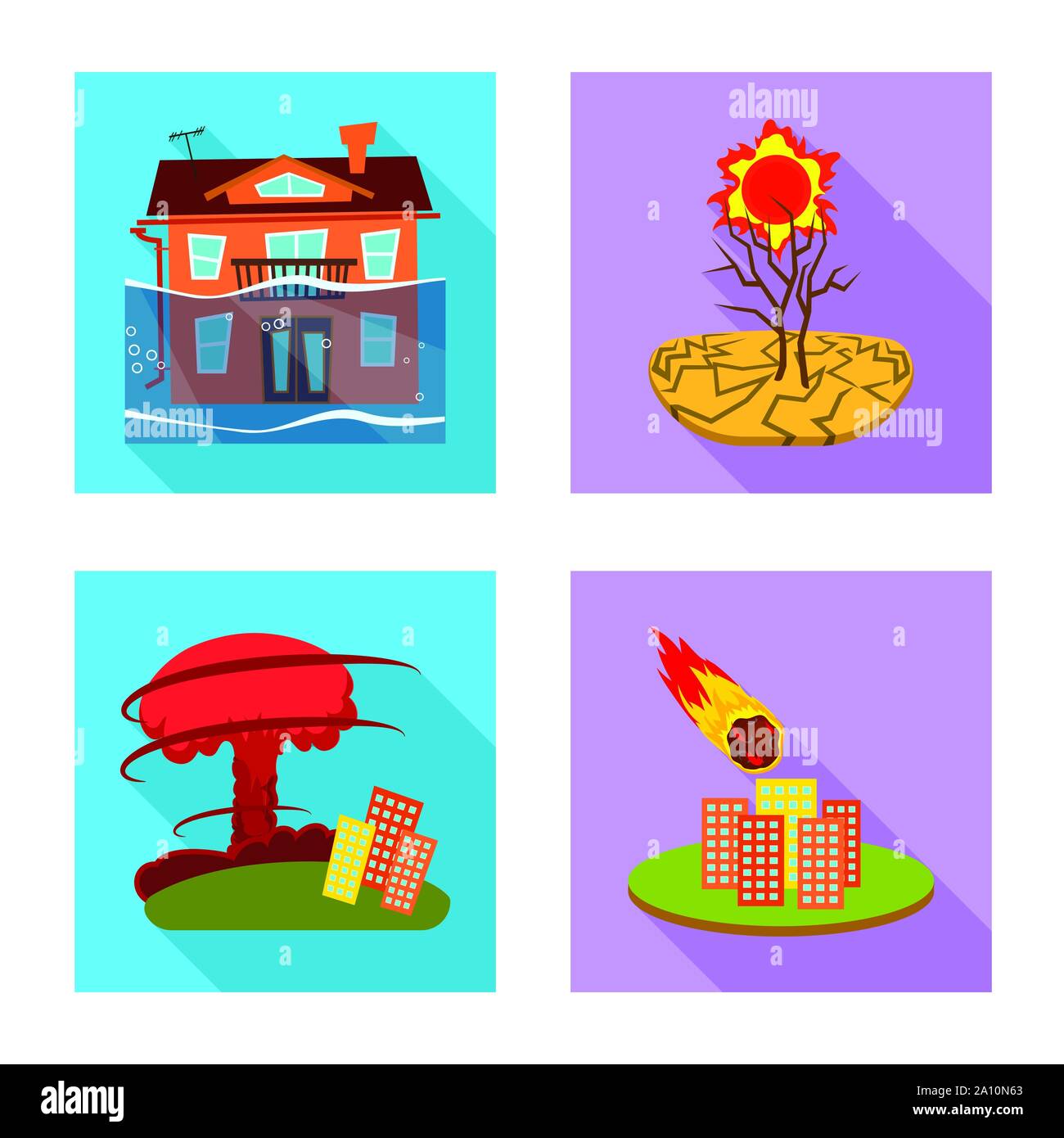 Isolated object of collapse and environment sign. Collection of ...