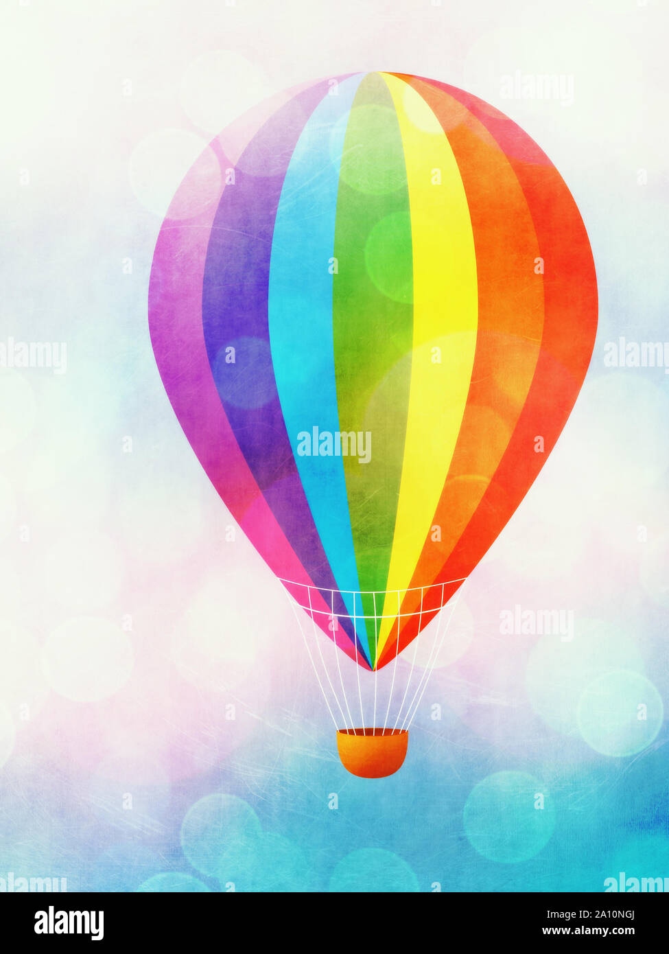 Colorful illustration of hot air balloon of different colors Stock ...