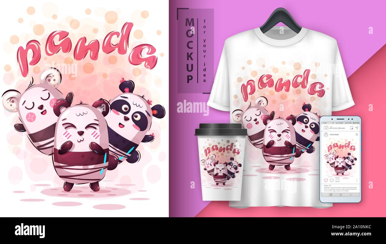 Panda friend- mockup for your idea Stock Vector Image & Art - Alamy