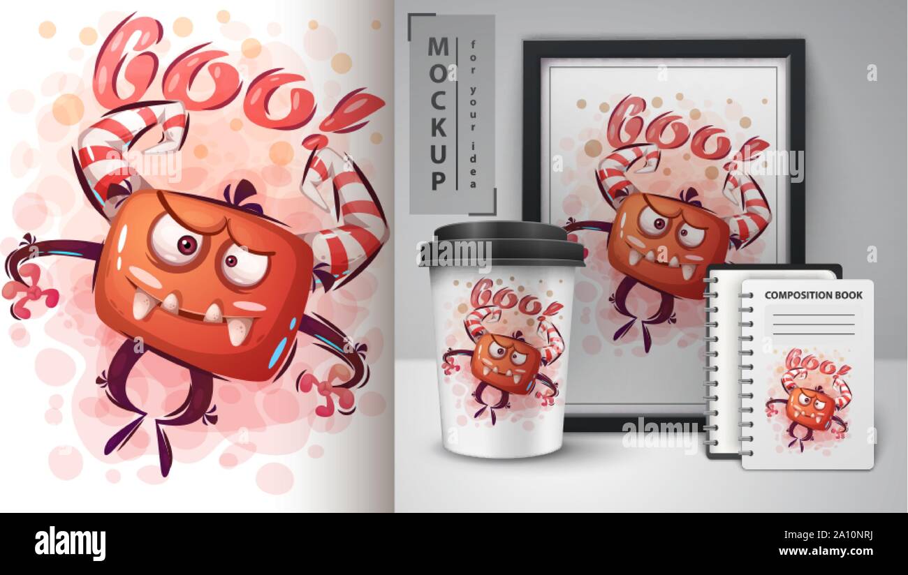 Evil monster - mockup for your idea Stock Vector Image & Art - Alamy