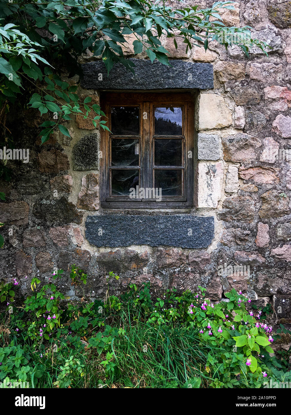 Traditional architecture: an old farm window, Le Fraysse, Ardèche, AURA ...