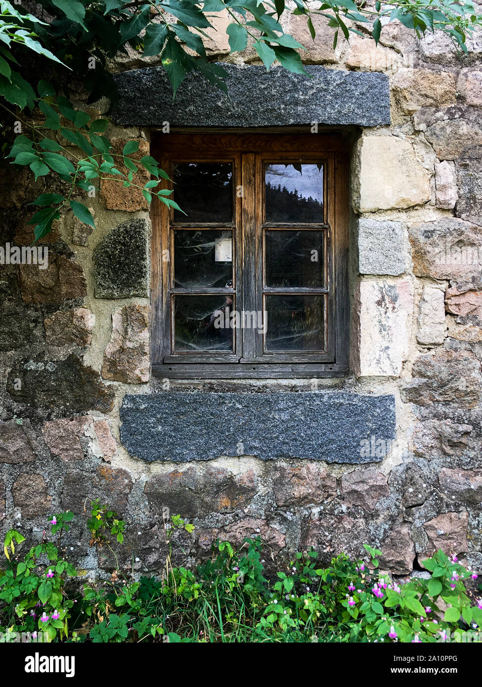 Traditional architecture: an old farm window, Le Fraysse, Ardèche, AURA ...